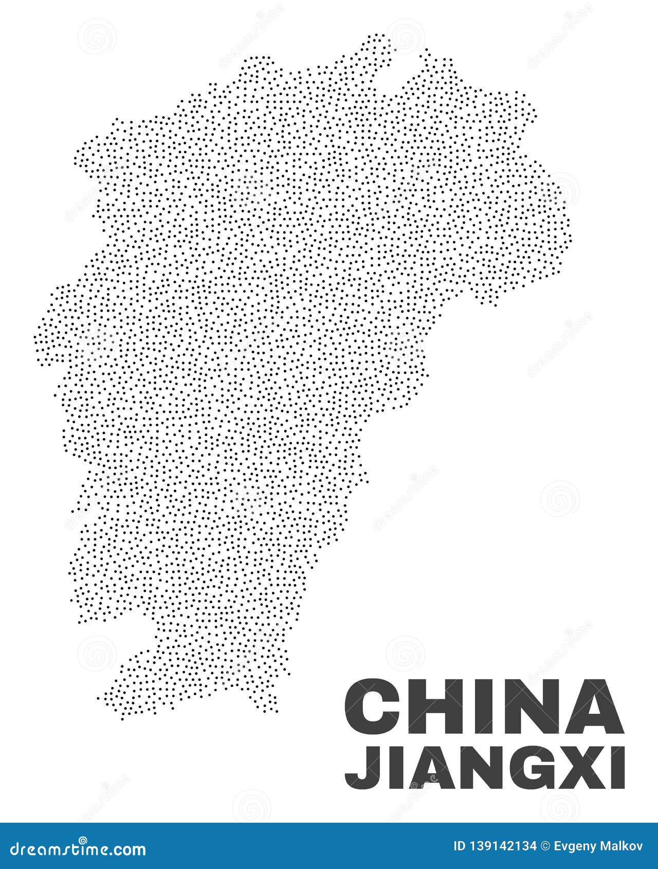 Vector Jiangxi Province Map of Points Stock Vector - Illustration of ...