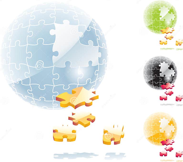 Vector Jigsaw Puzzle Sphere Stock Vector - Illustration of business ...