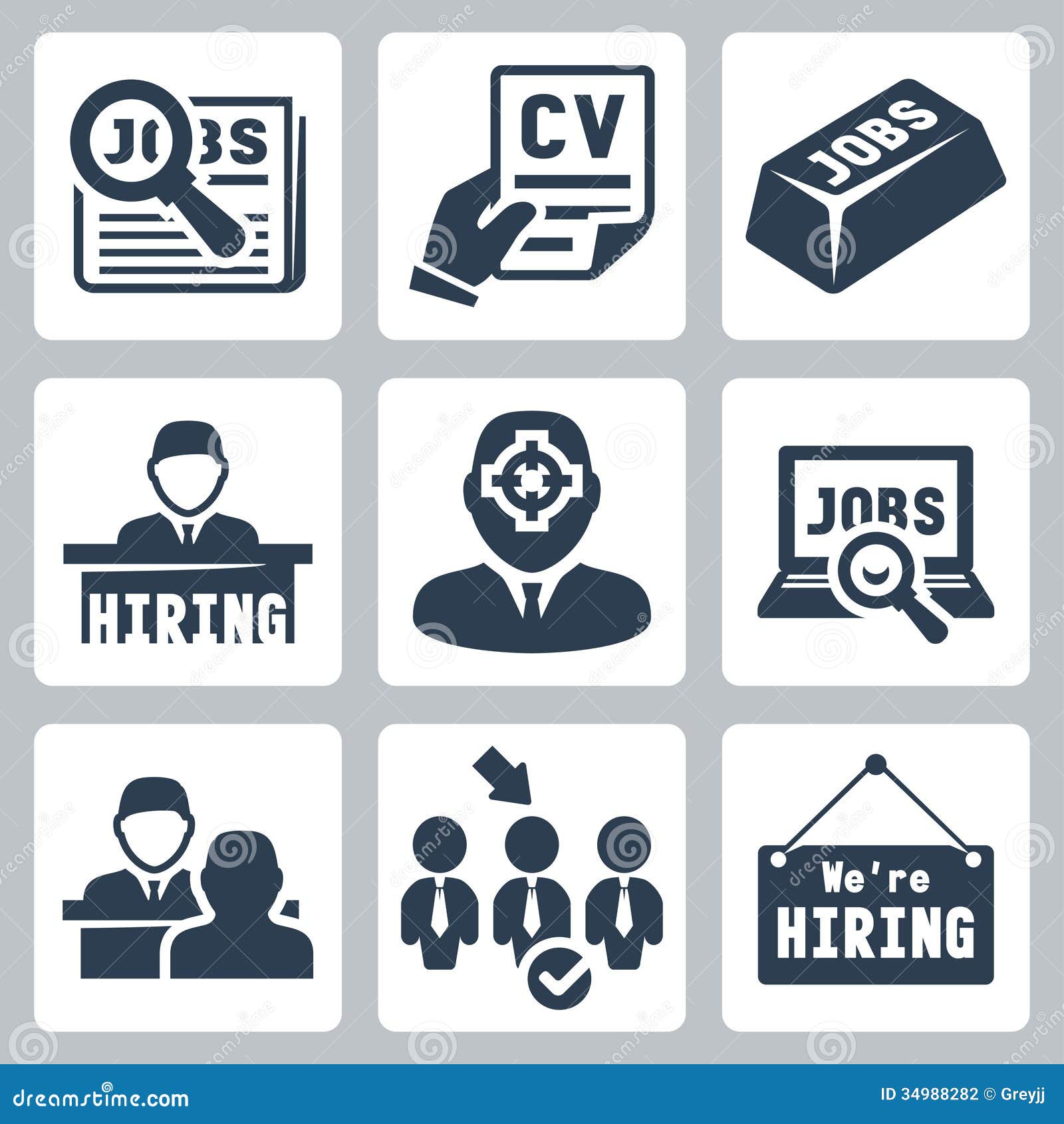 Vector job icons set stock vector. Illustration of meeting - 34988282