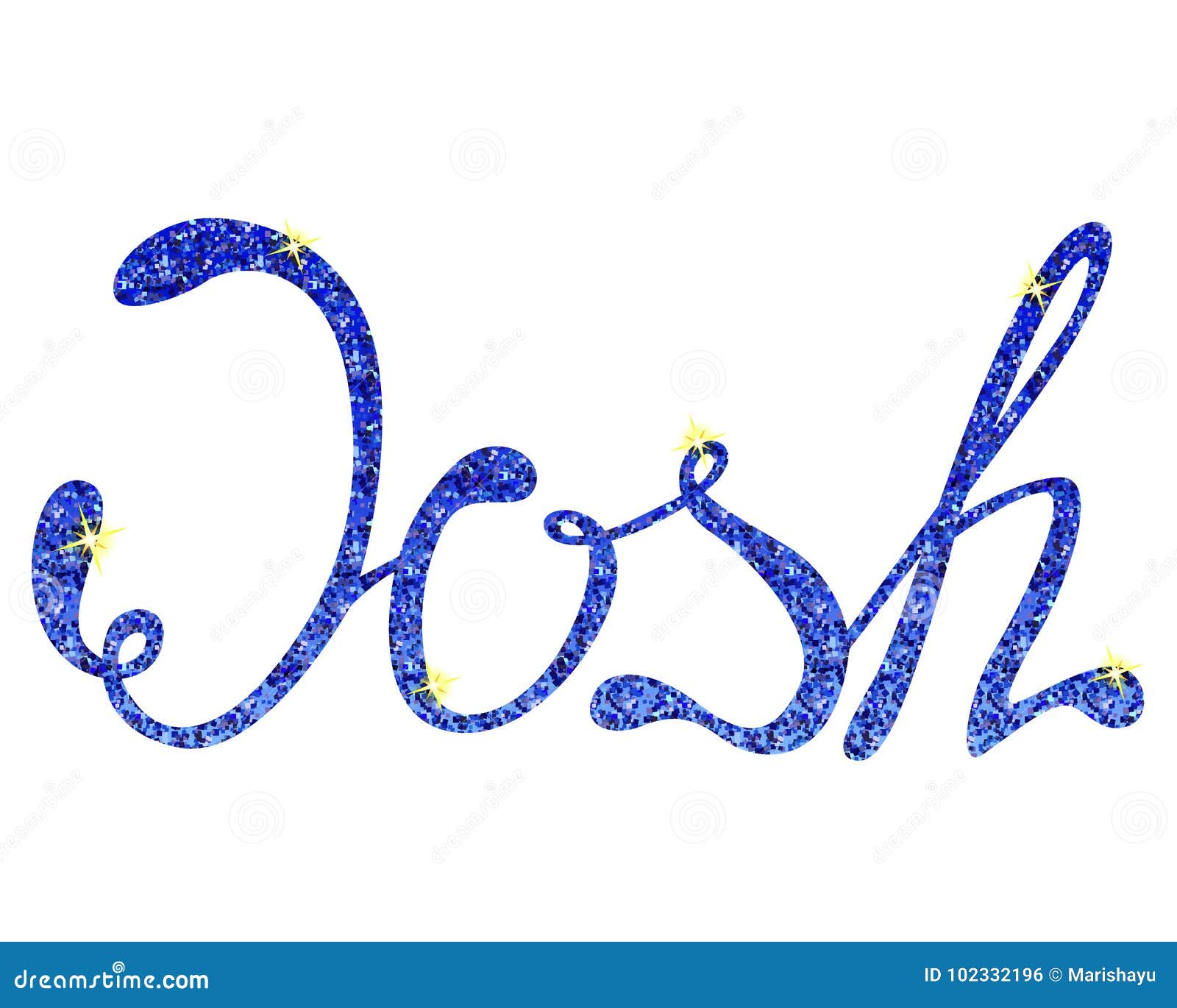 Josh Name Lettering Tinsels Stock Vector - Illustration of brother ...