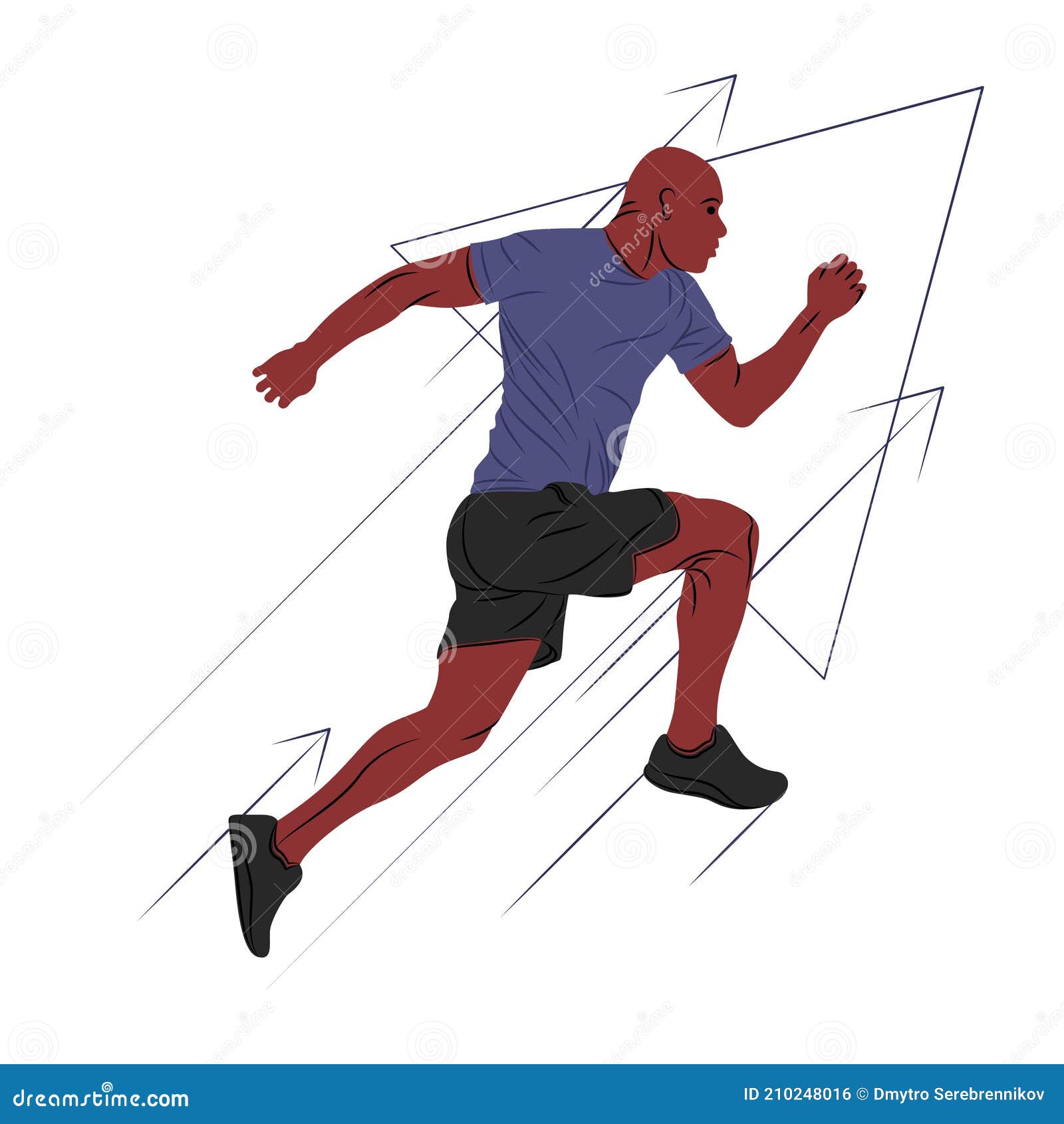 Vector Jumping Man in Shadow of Sharp Lines Style Stock Vector ...