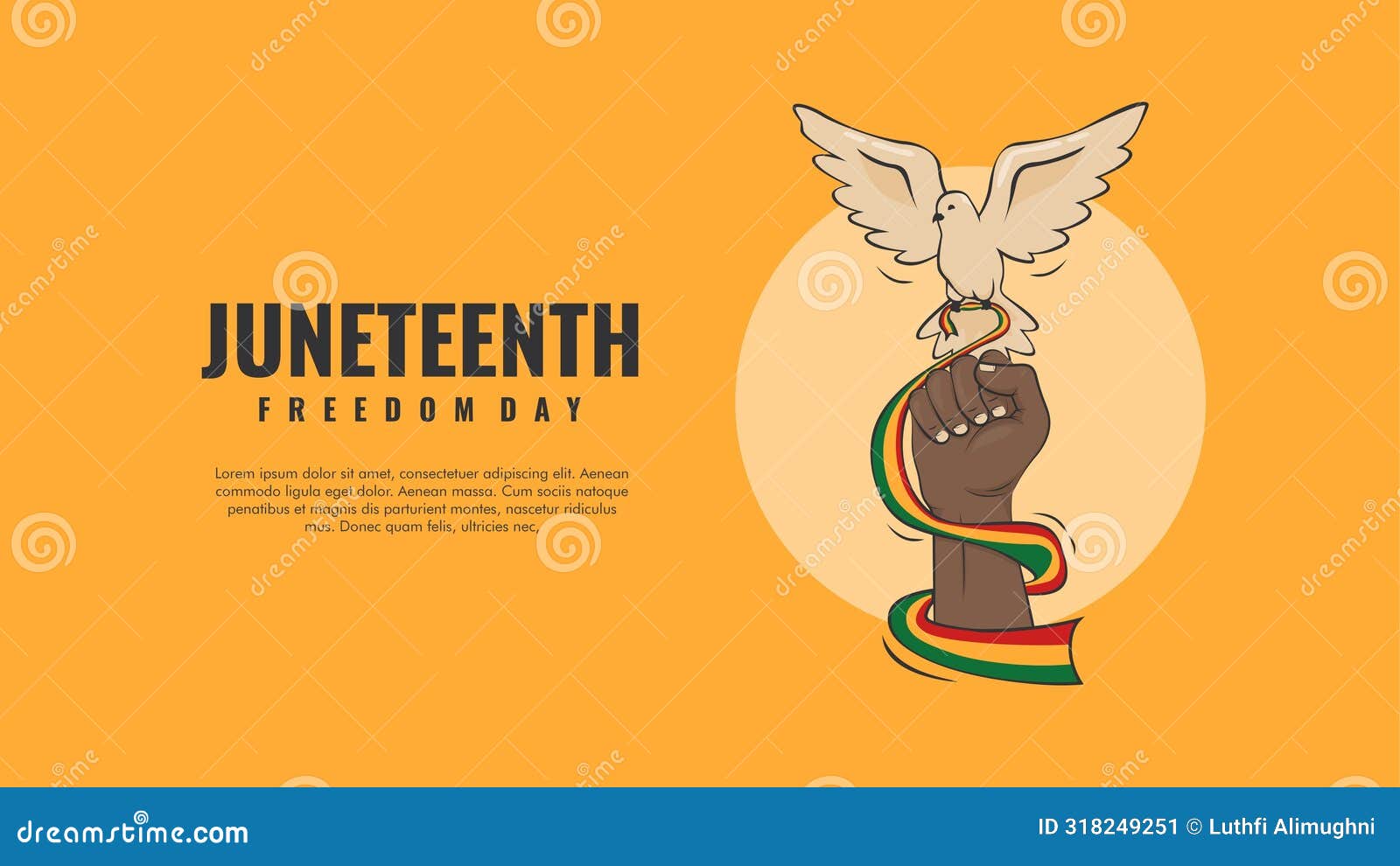 Vector Juneteenth Banner Template Stock Illustration - Illustration of ...
