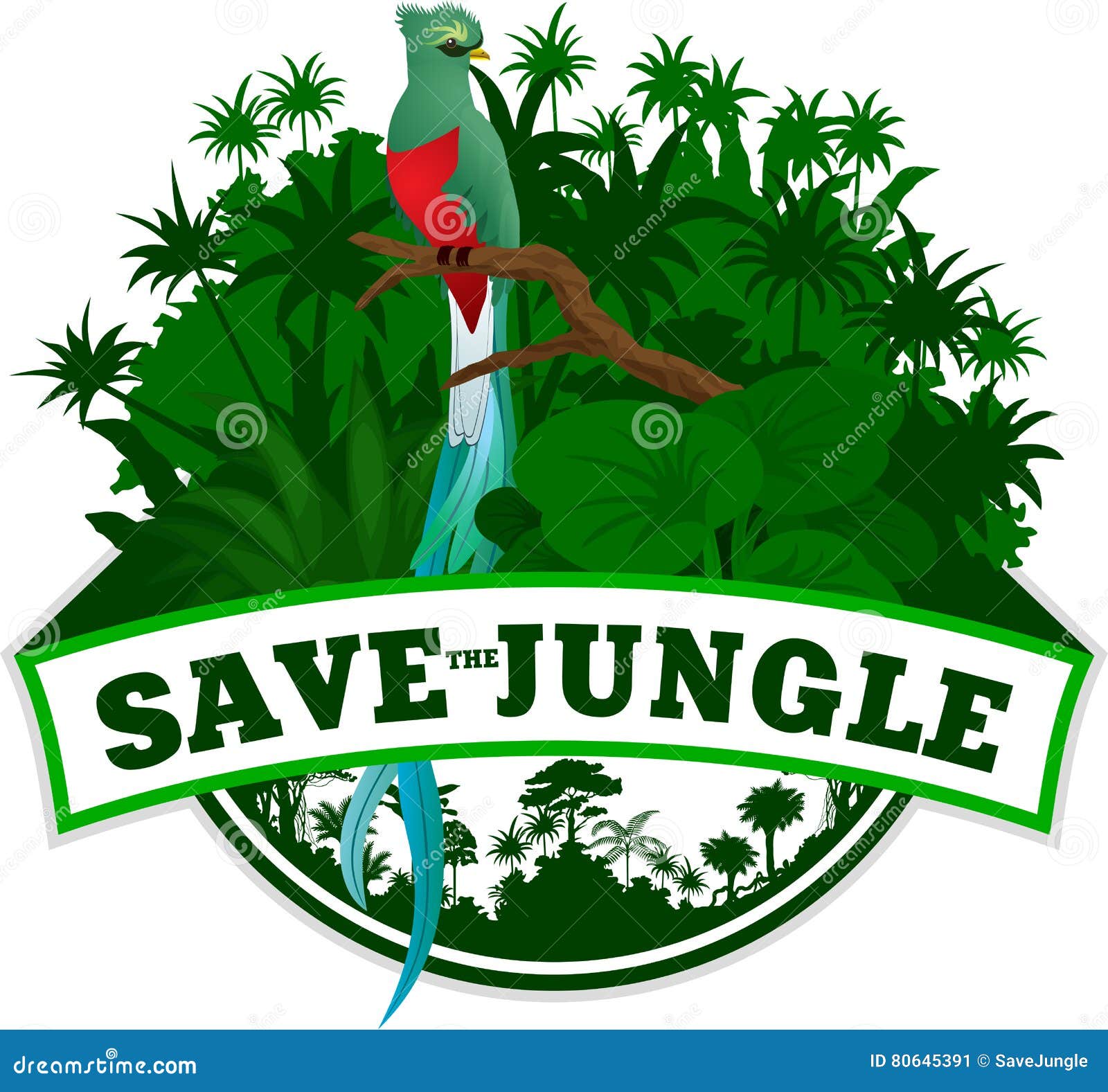 Vector Jungle Emblem stock vector. Illustration of landscape - 80645391