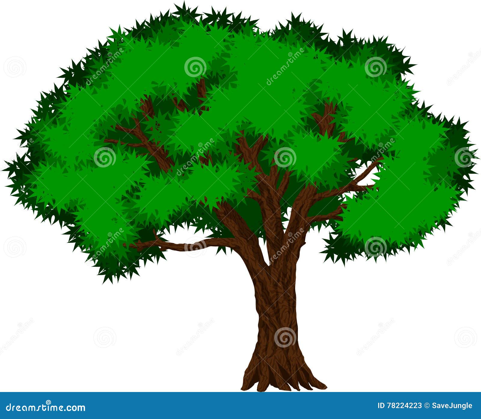 Vector Jungle Rainforest Tree Stock Vector - Illustration of isolated ...