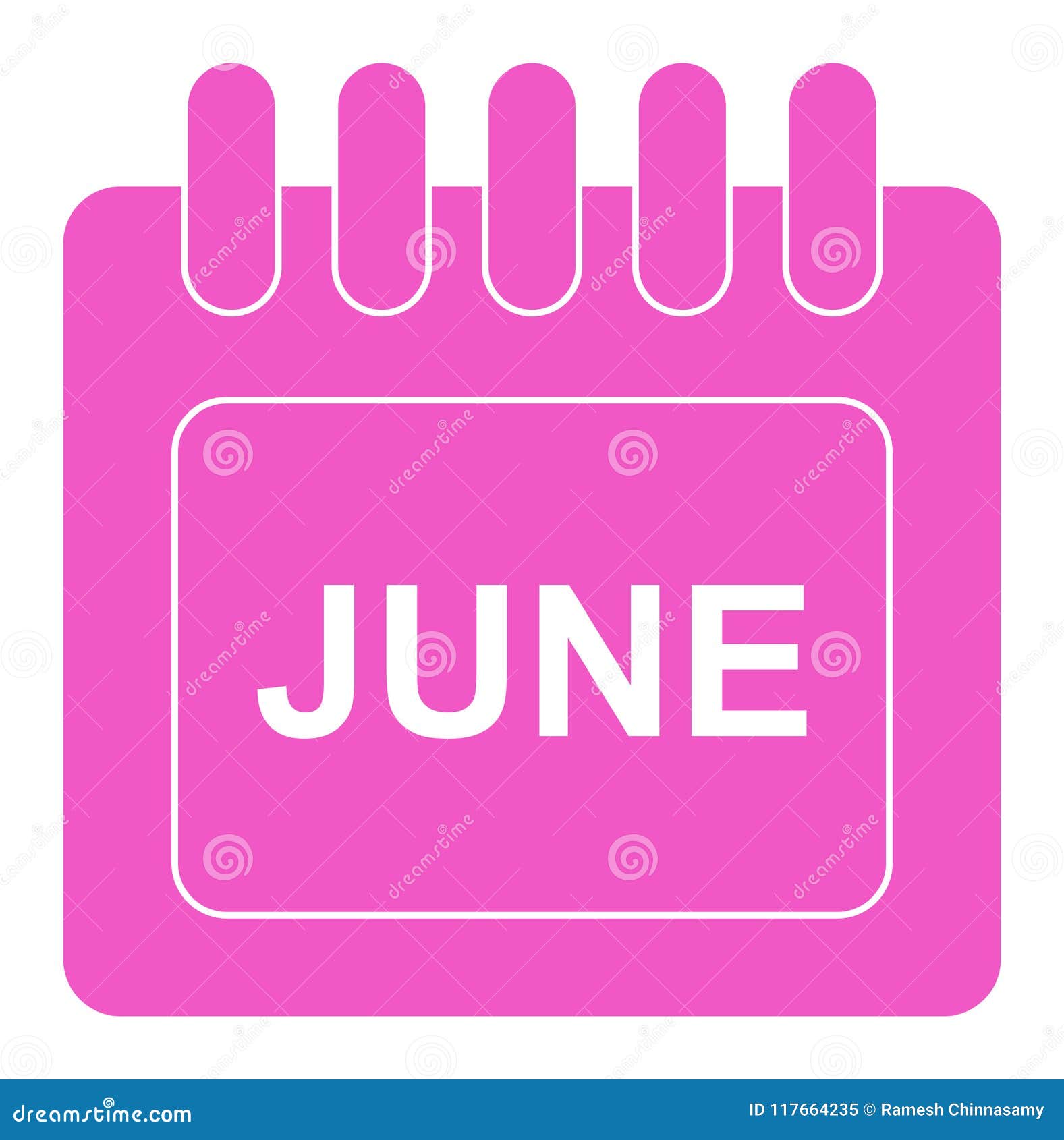 Vector Junio En Icono Mensual Del Rosa Del Calendario Ilustración del ...