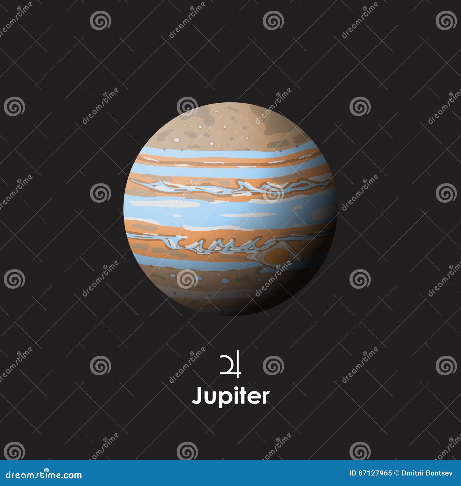 Vector Jupiter on Background with Symbol Stock Vector - Illustration of ...