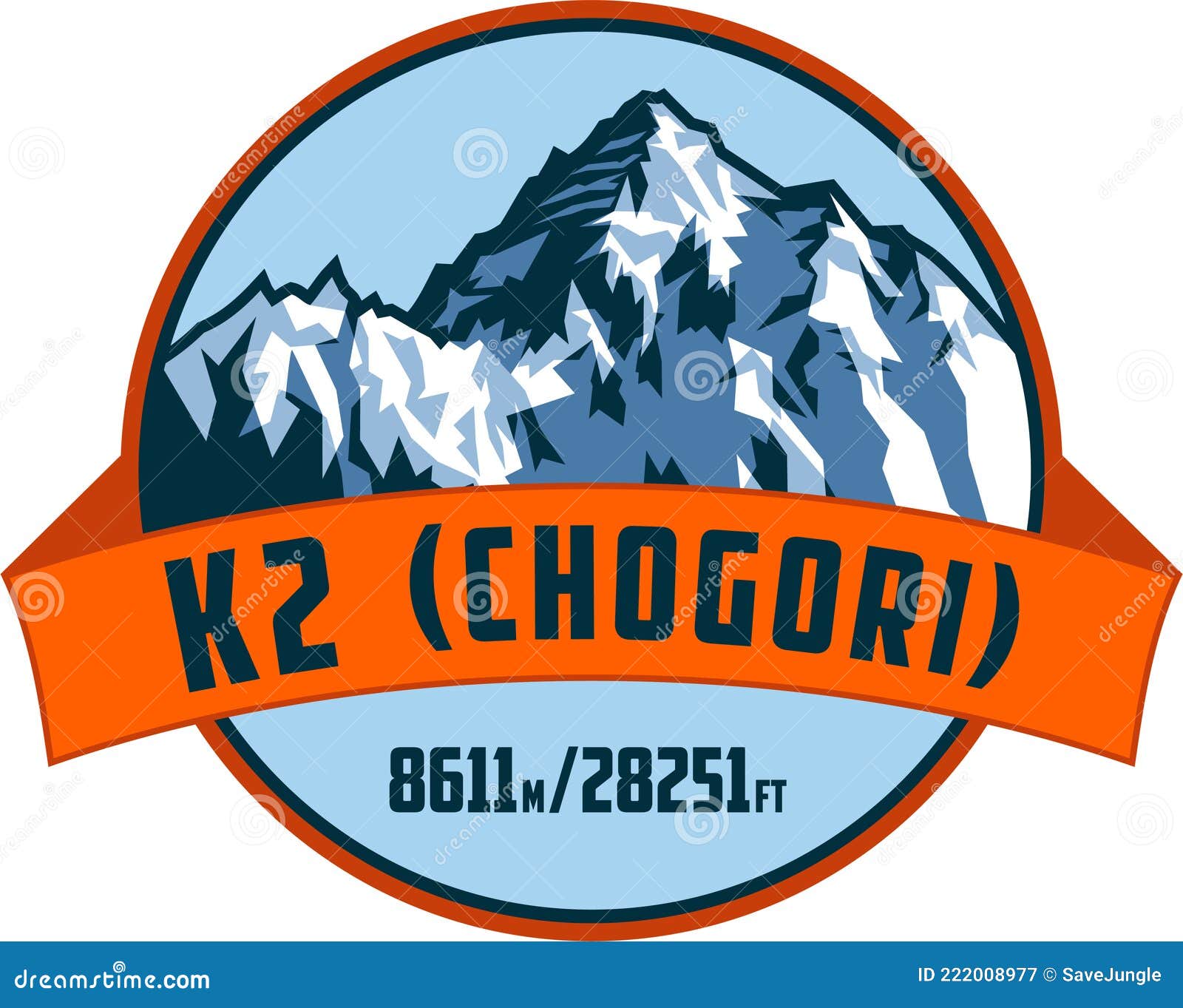 Vector K2 Mountain Logo Label Stock Vector - Illustration of areas ...