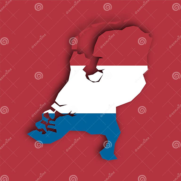 Vector kaart Nederland vector illustratie. Illustration of schaduw ...