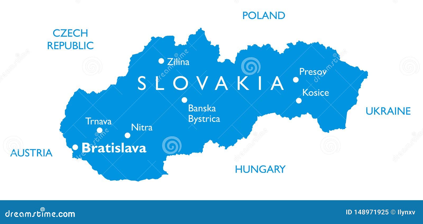 Vector kaart van Slowakije vector illustratie. Illustration of ...