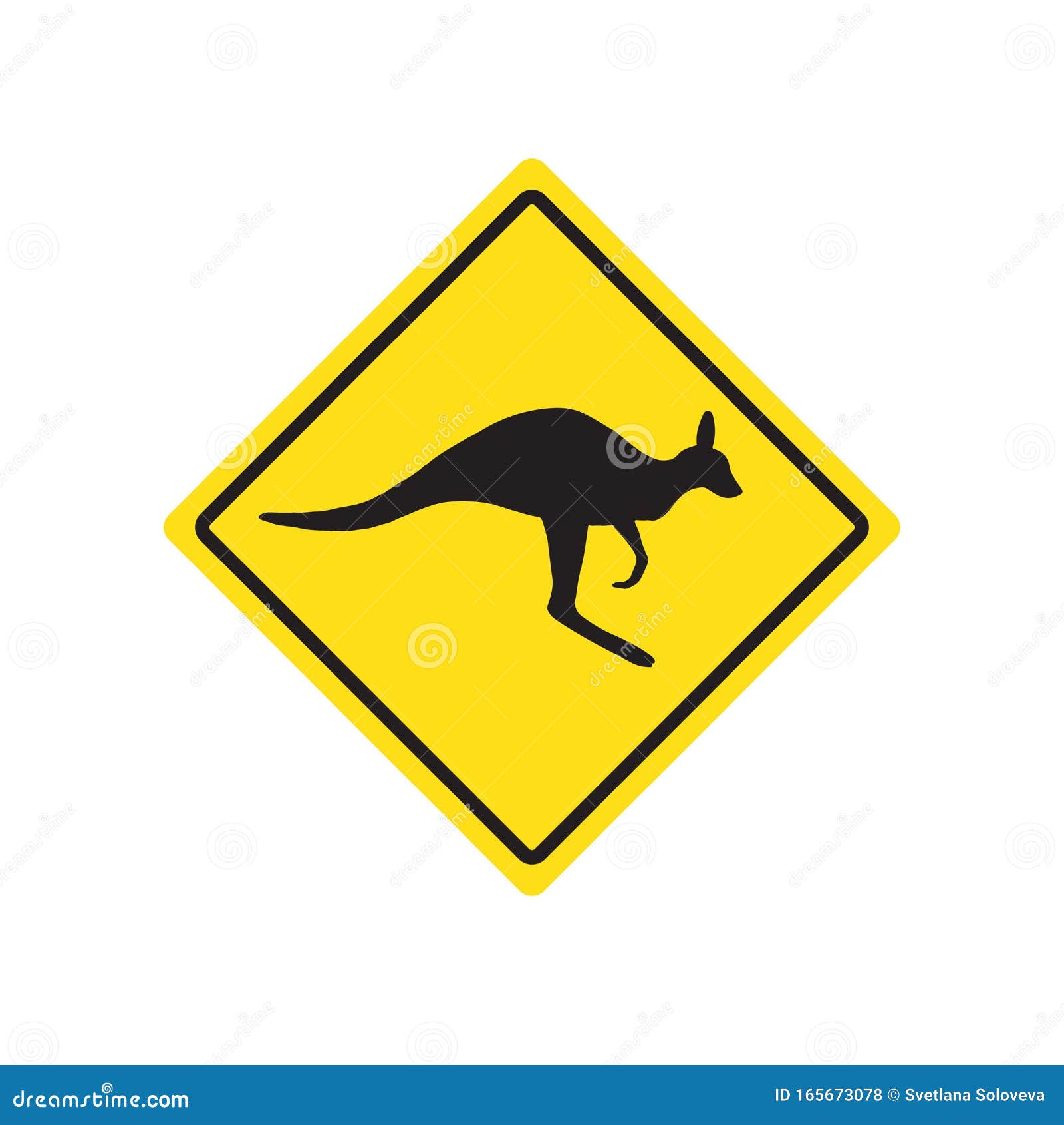 Vector Kangaroo Warning Triangle Sign Icon Royalty-Free Stock Photo ...