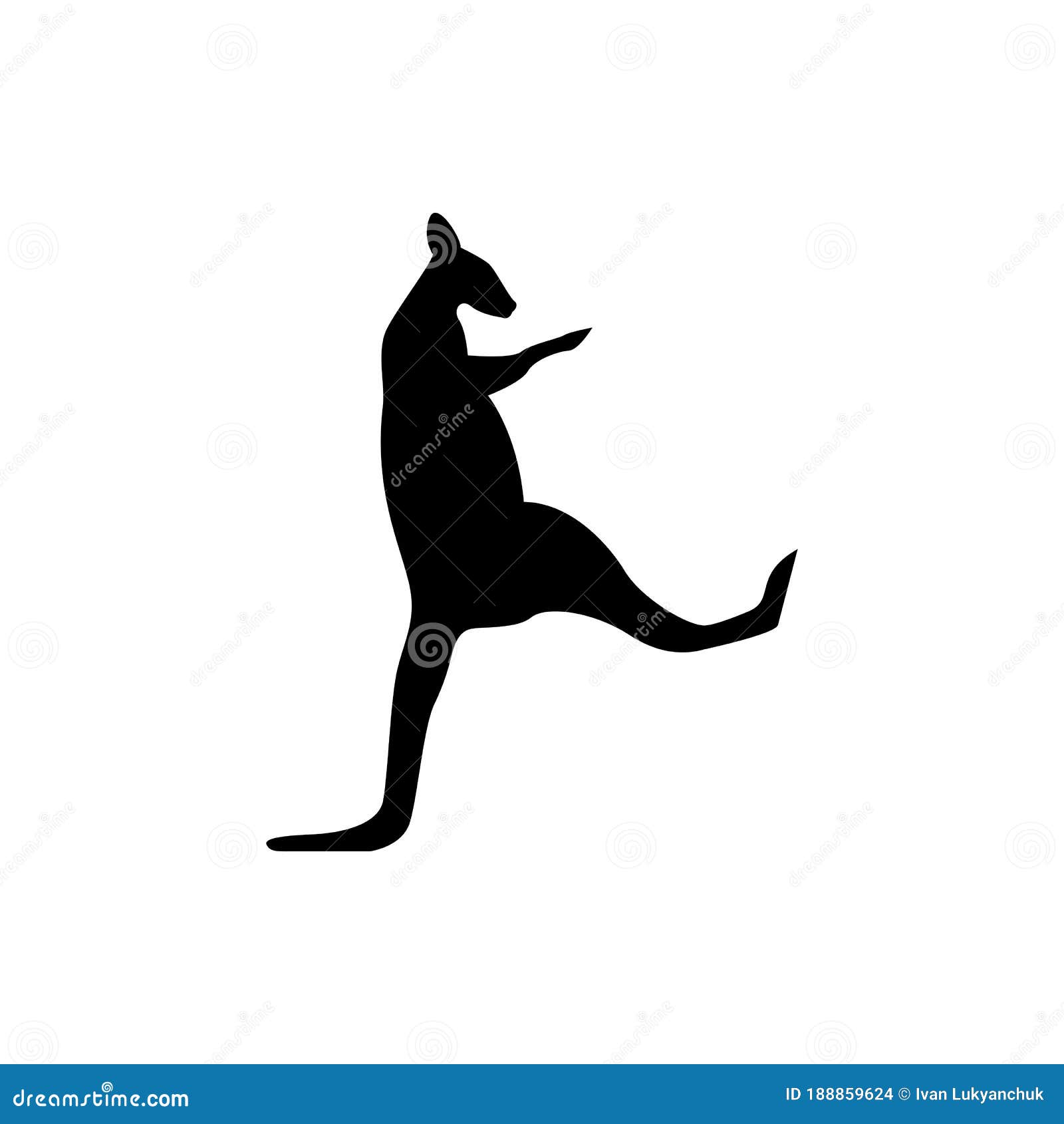 Vector Kangaroo Silhouette View Side for Retro Logos, Emblems, Badges ...