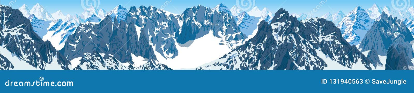 Vector Karakoram Himalayan Panorama Stock Vector - Illustration of high ...
