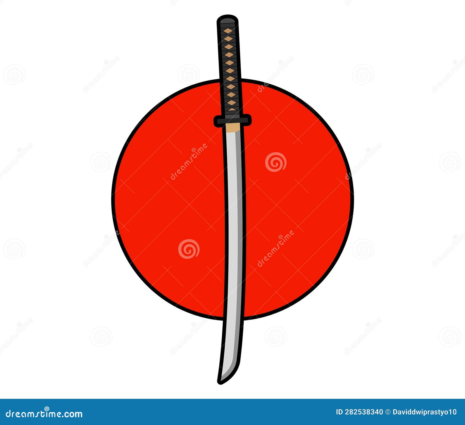 Vector Katana Sword on Red Circle Stock Vector - Illustration of ...