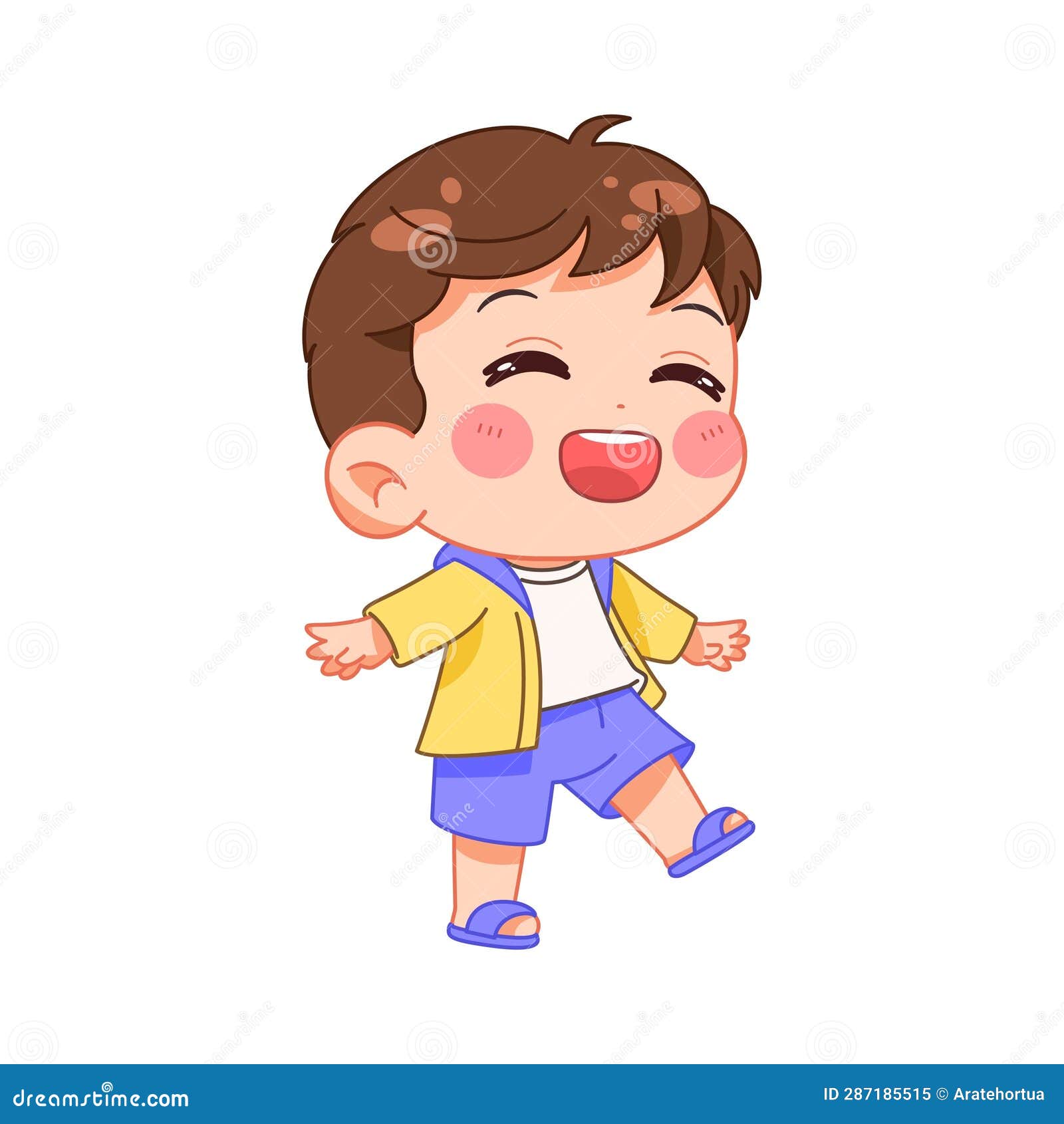 Vector Kawaii Boy Cartoon Set Illustration Isolated Stock Illustration ...
