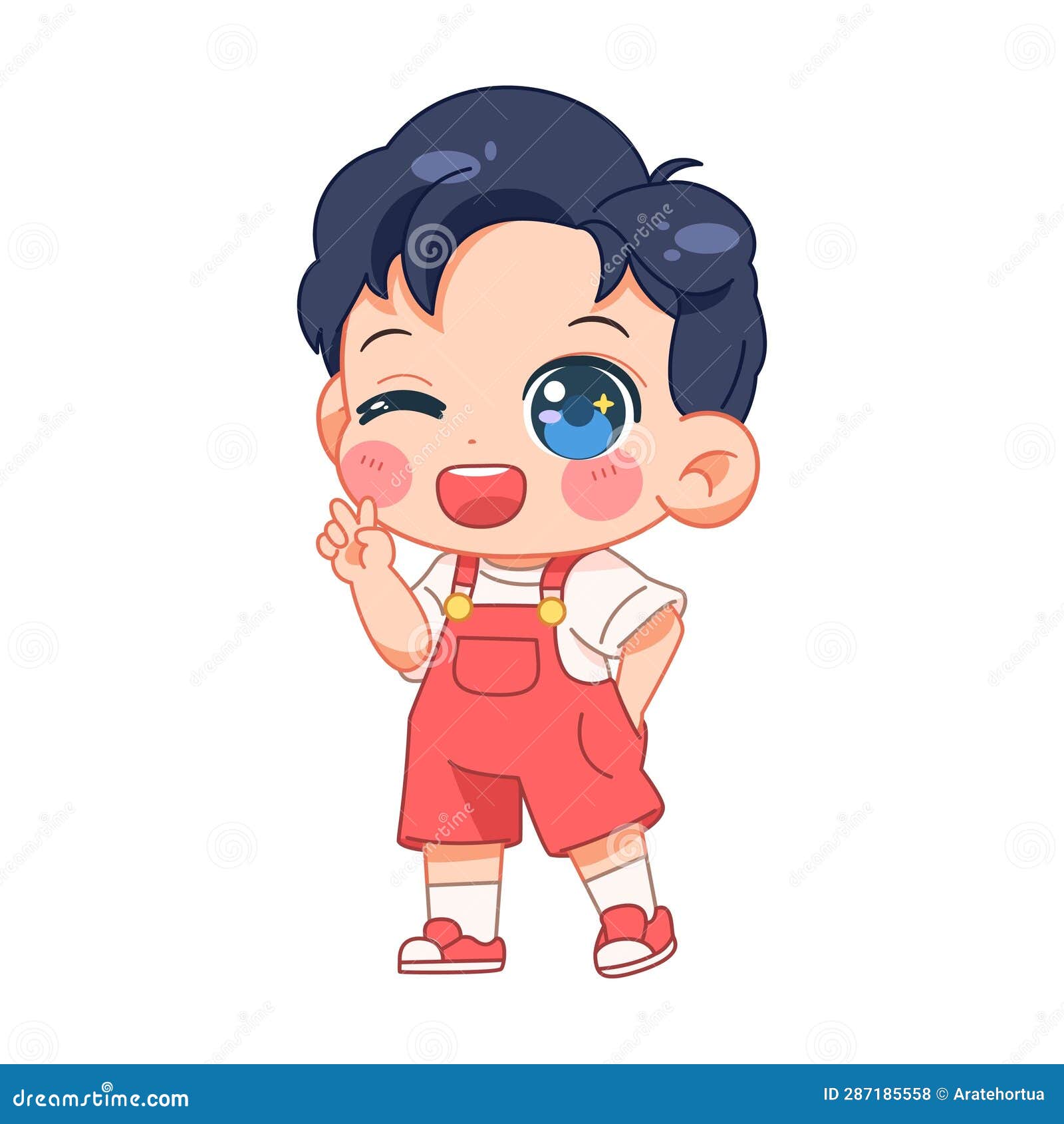 Vector Kawaii Boy Cartoon Set Illustration Isolated Stock Illustration ...