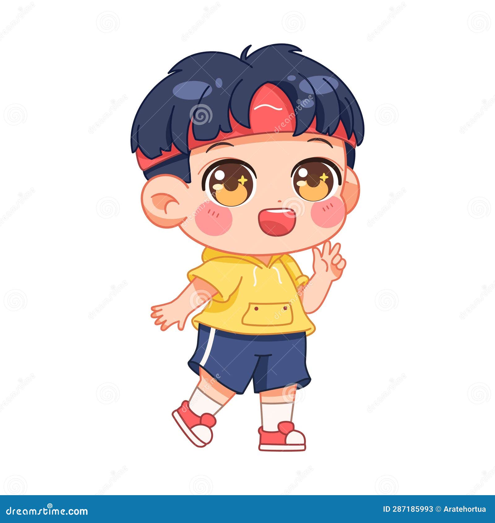 Vector Kawaii Boy Cartoon Set Illustration Isolated Stock Vector ...