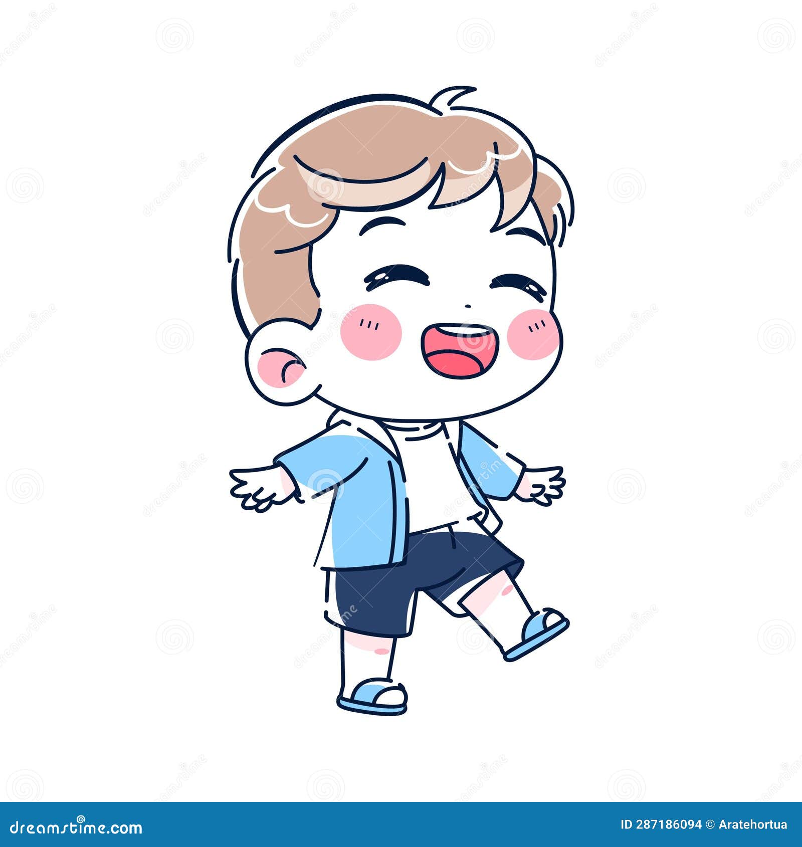 Vector Kawaii Boy Cartoon Set Illustration Isolated Stock Illustration ...
