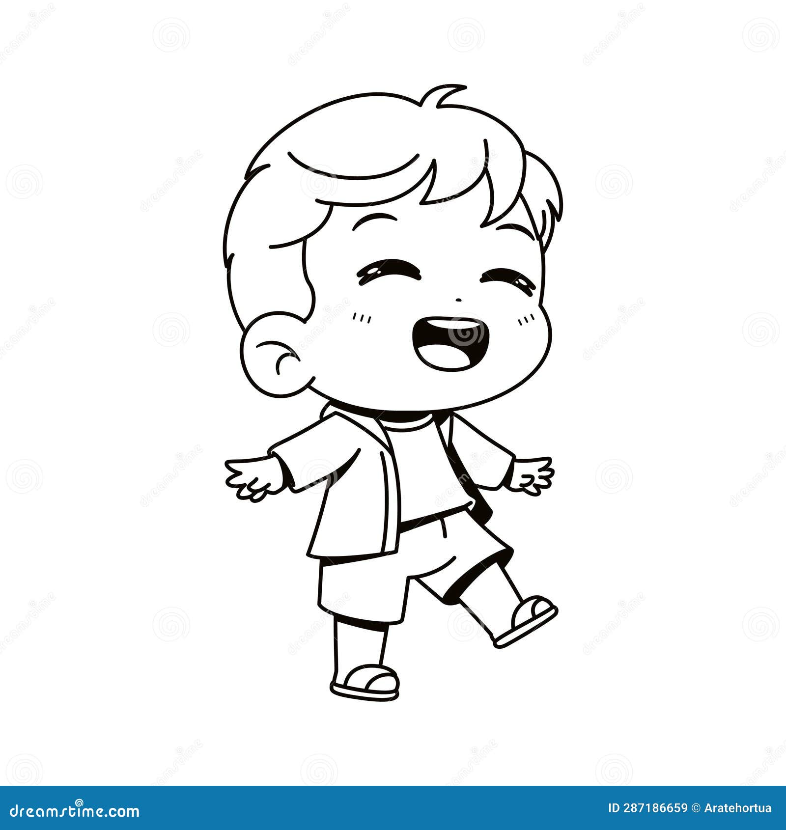 Vector Kawaii Boy Cartoon Set Illustration Isolated Stock Vector ...