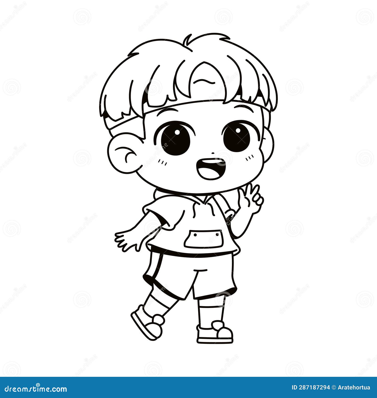 Vector Kawaii Boy Cartoon Set Illustration Isolated Stock Illustration ...