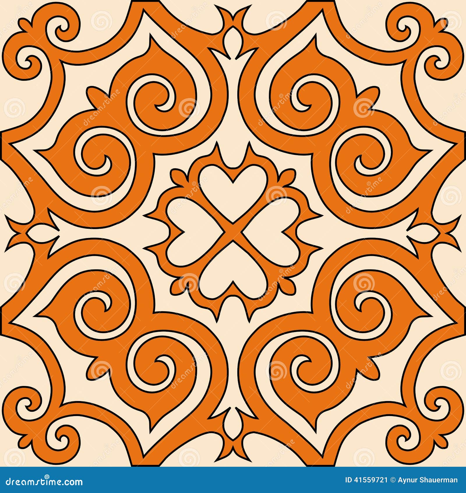 Vector Kazakh Ornament Pattern Background Stock Vector - Illustration ...