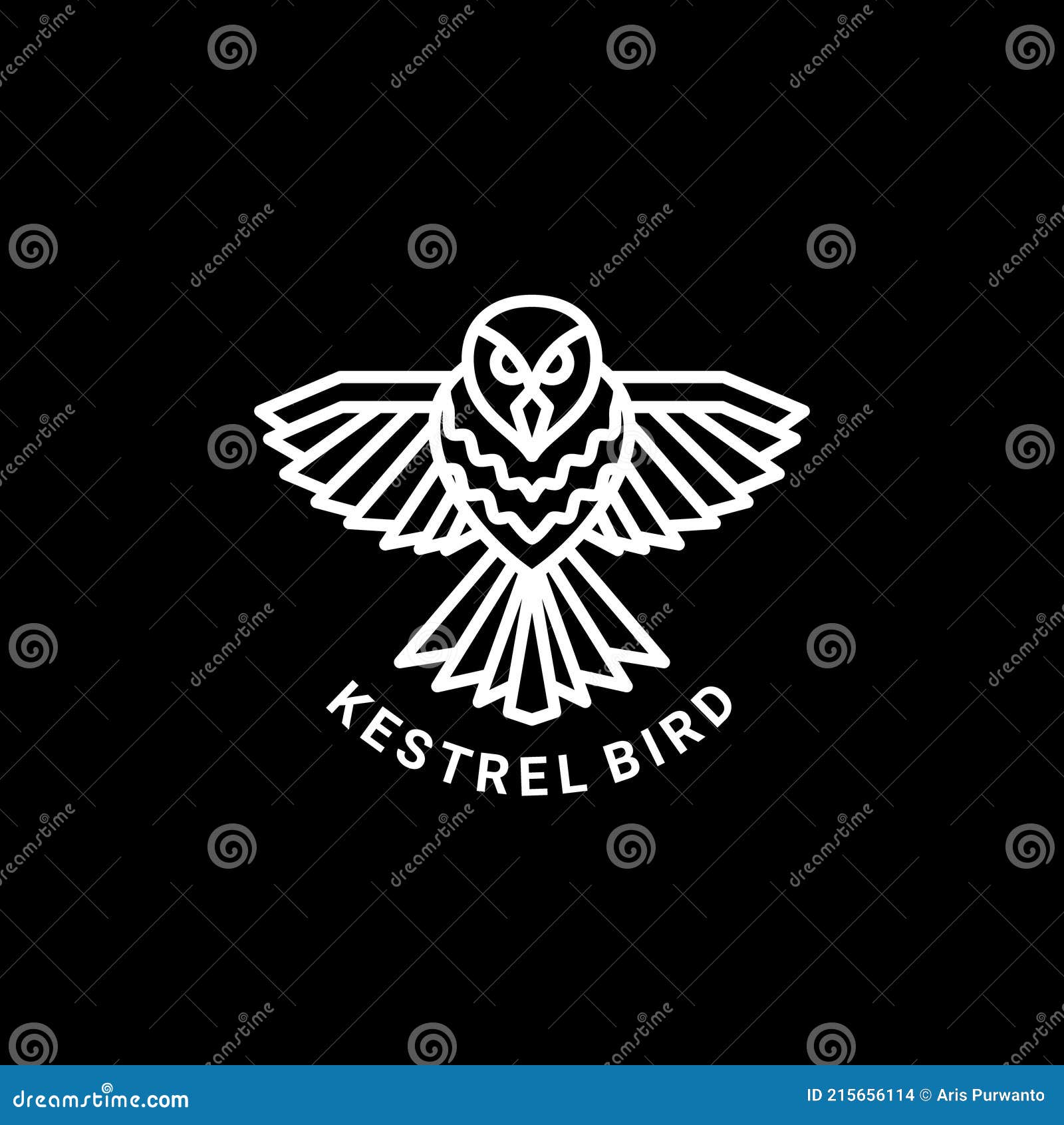 Logo Design Vector Kestrel Bird with Style Line Art Stock Vector ...