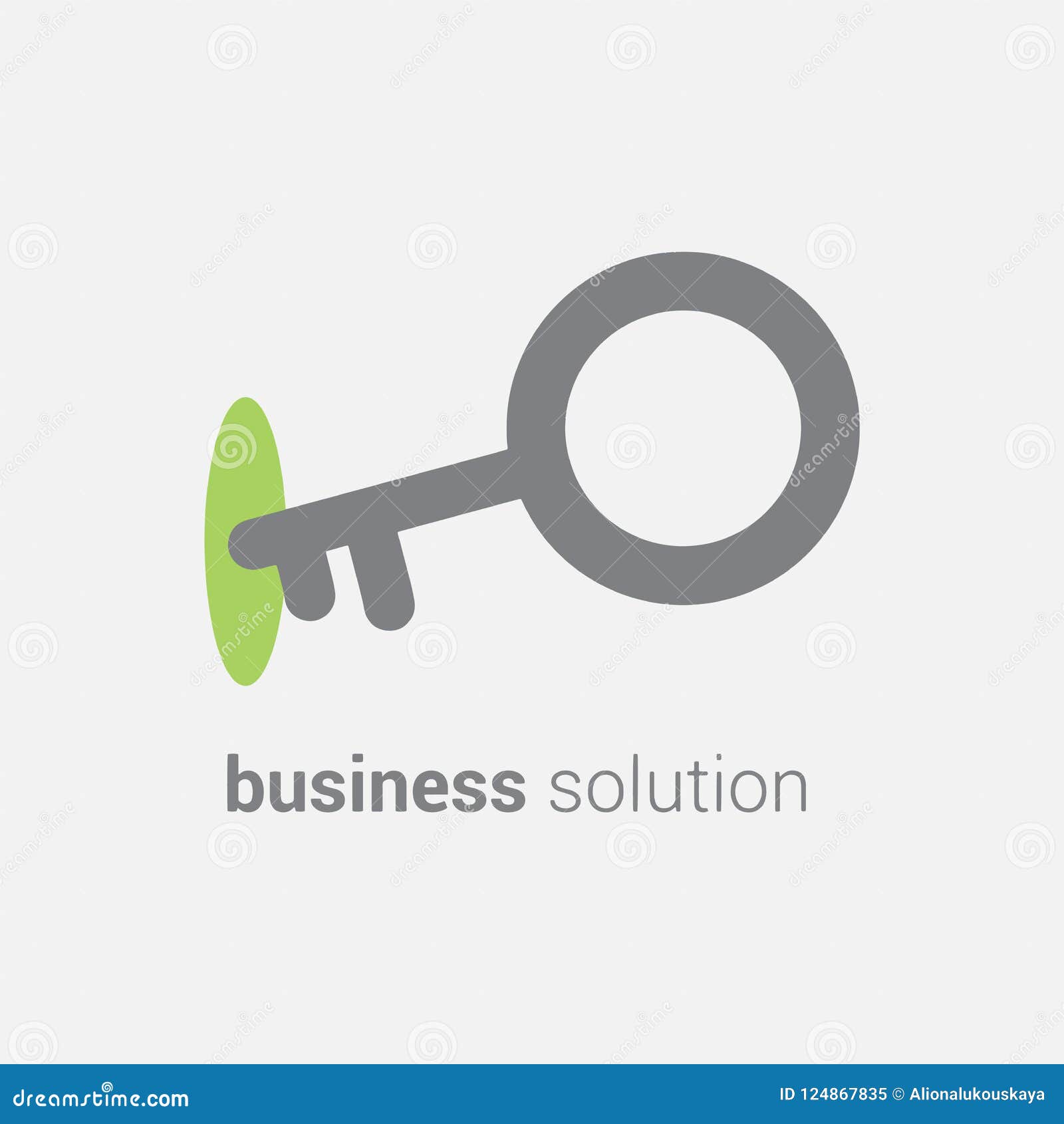 Vector Key Icon in Lock Depicting Business Solution. Interaction Leads ...