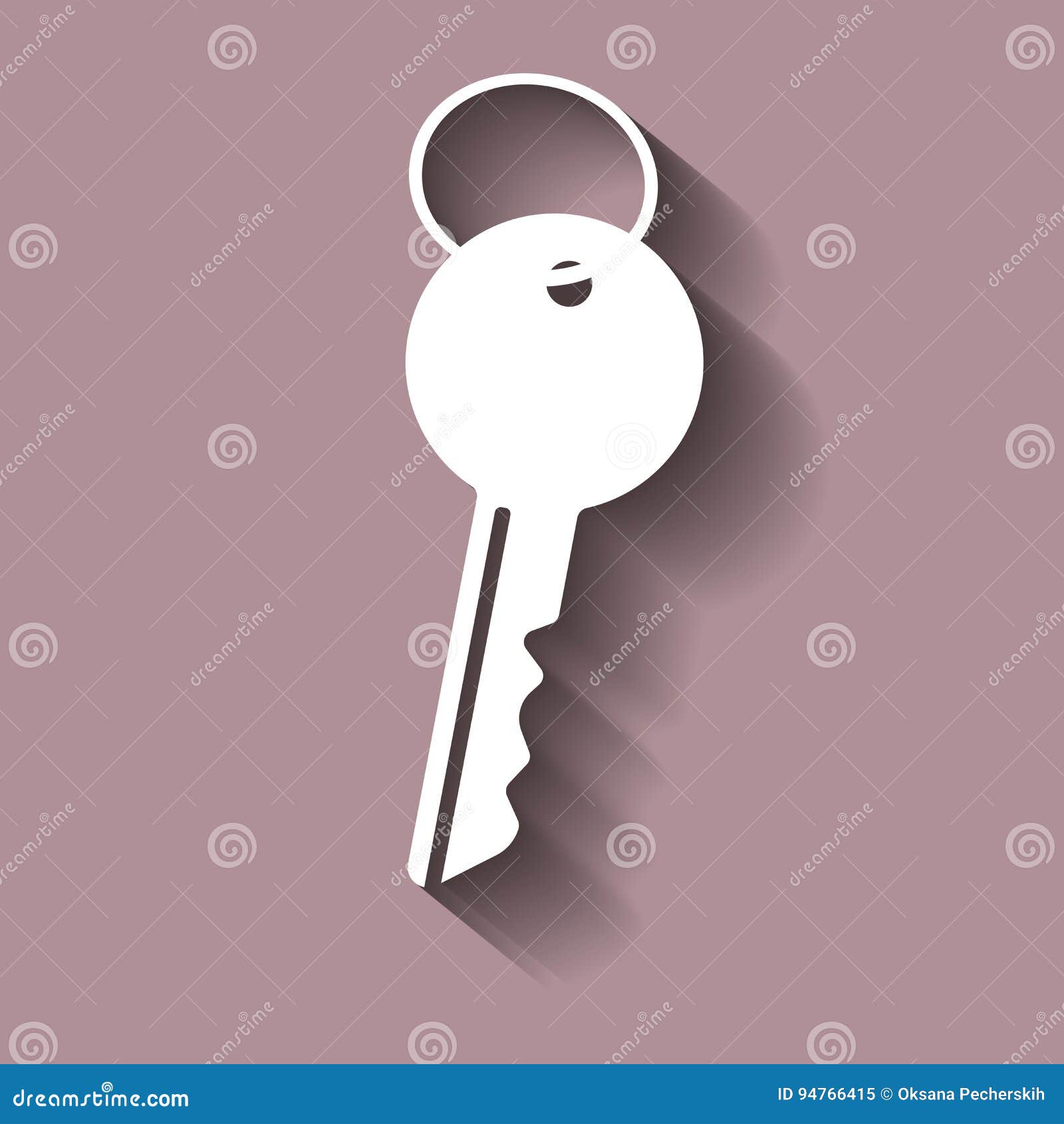 Vector Key Icon with Shadow Stock Vector - Illustration of black, lock ...