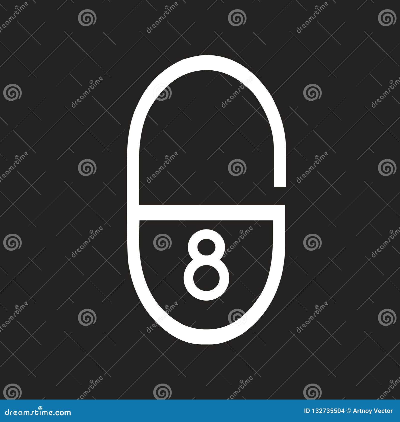 Key icons and number 8 stock vector. Illustration of design - 132735504