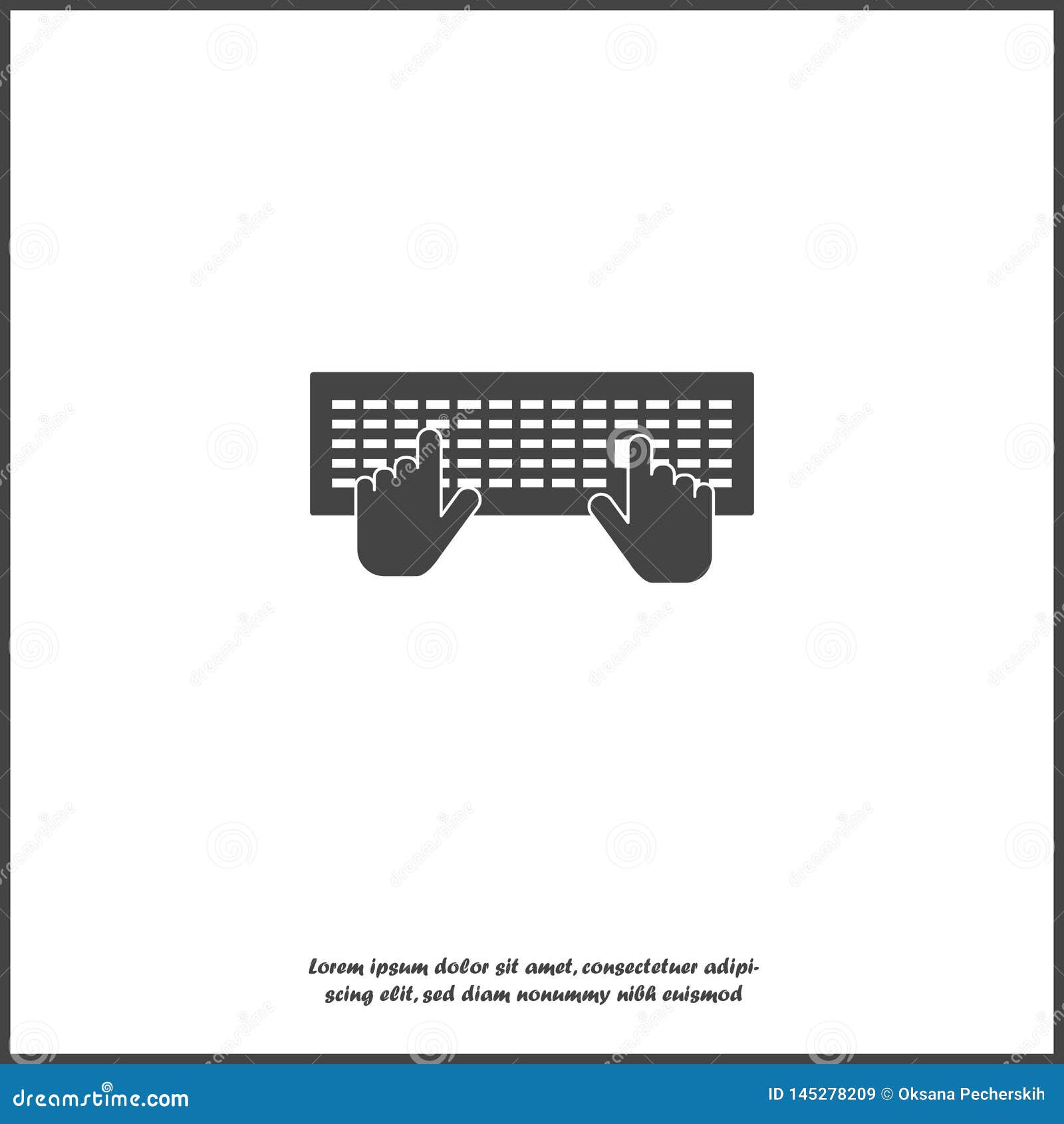 Vector Keyboard And Hand Icon. Symbol Of Business, Work On White ...