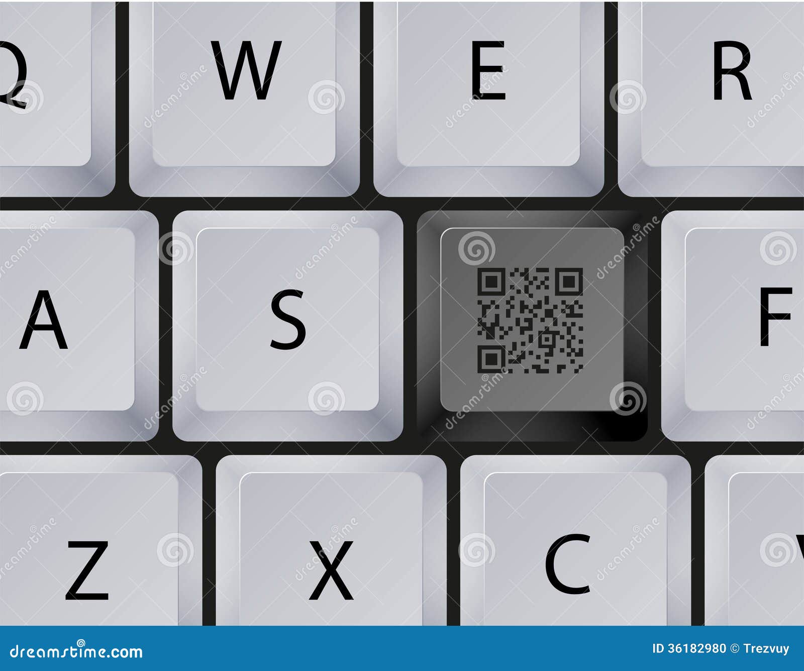 Vector Keyboard with Qr Code Button. Eps10 Stock Vector - Illustration ...