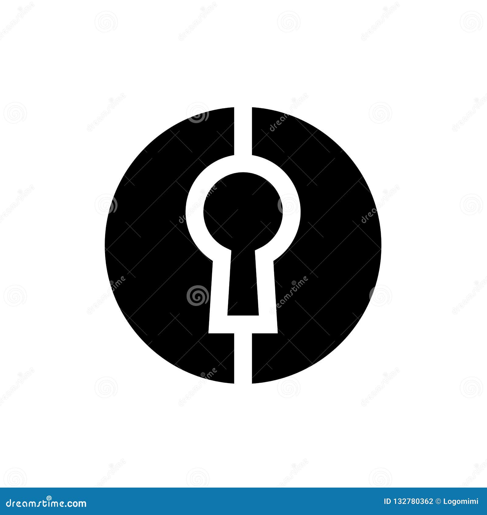 Vector Keyhole Logo Icon stock vector. Illustration of lock - 132780362