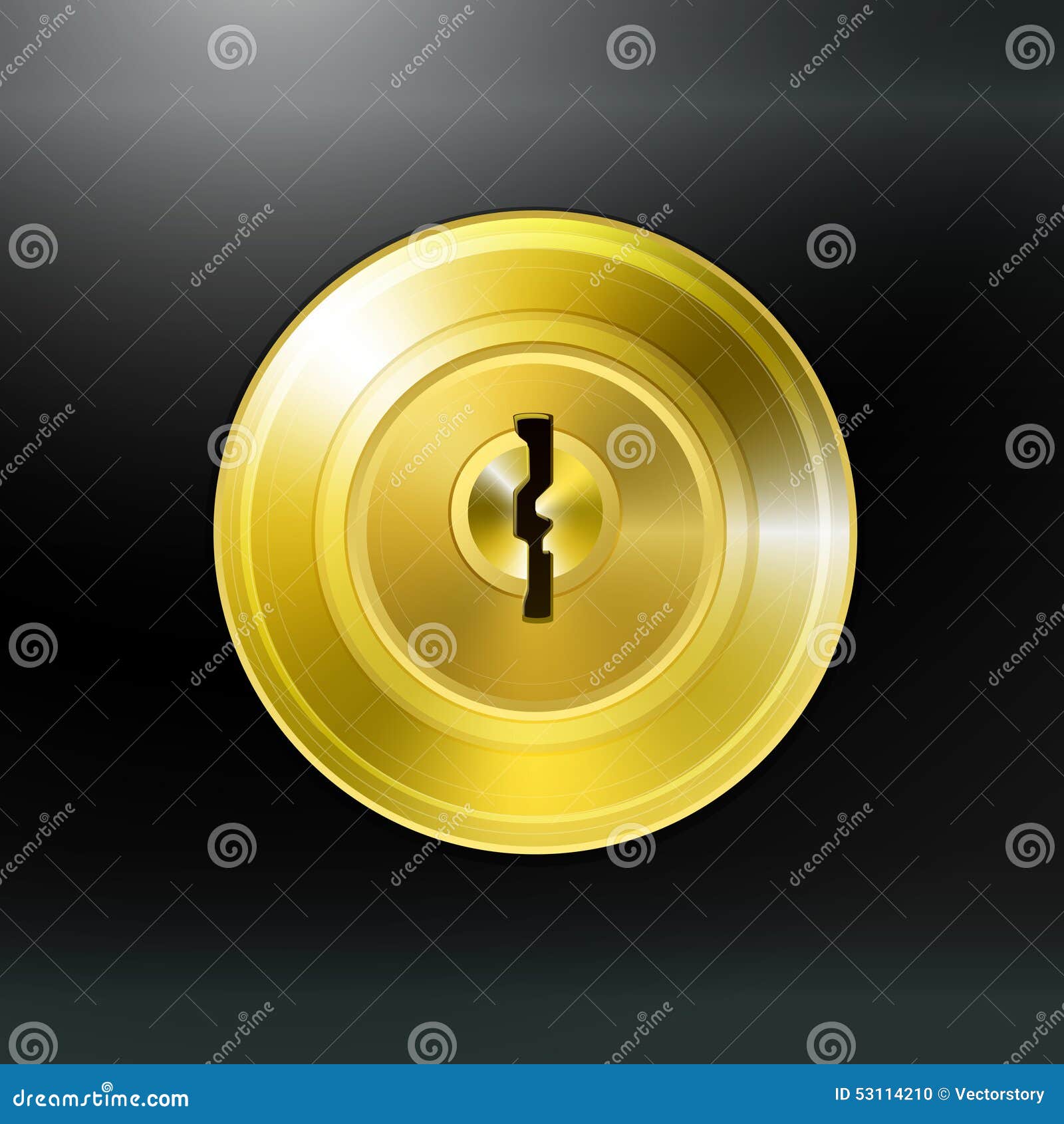 Vector Keyhole in Round Lock, Safety Concept Stock Vector ...