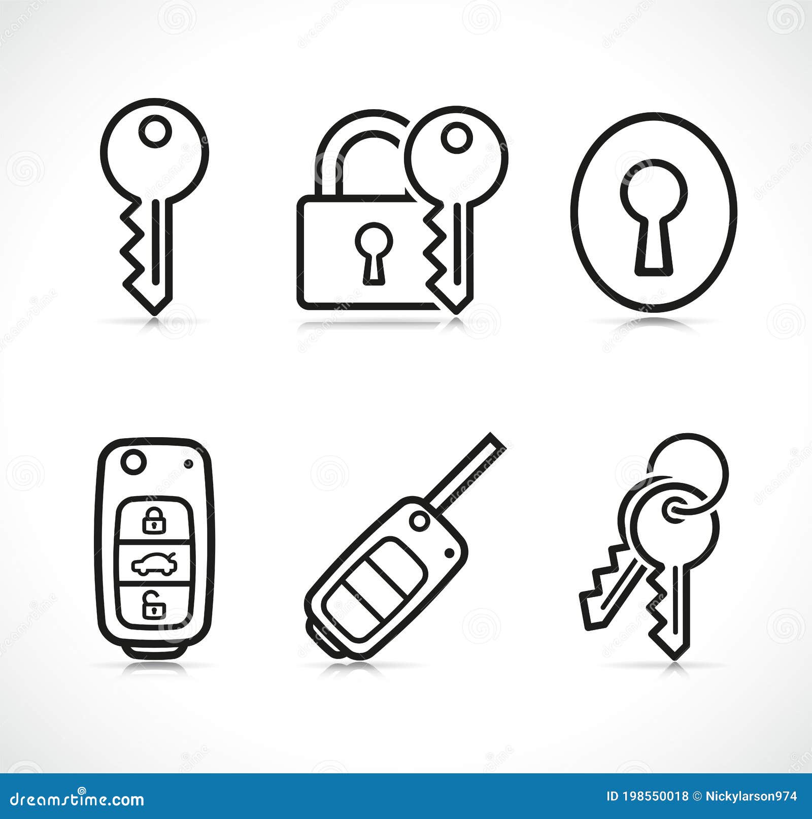 Vector keys icons sign set stock vector. Illustration of pictogram ...