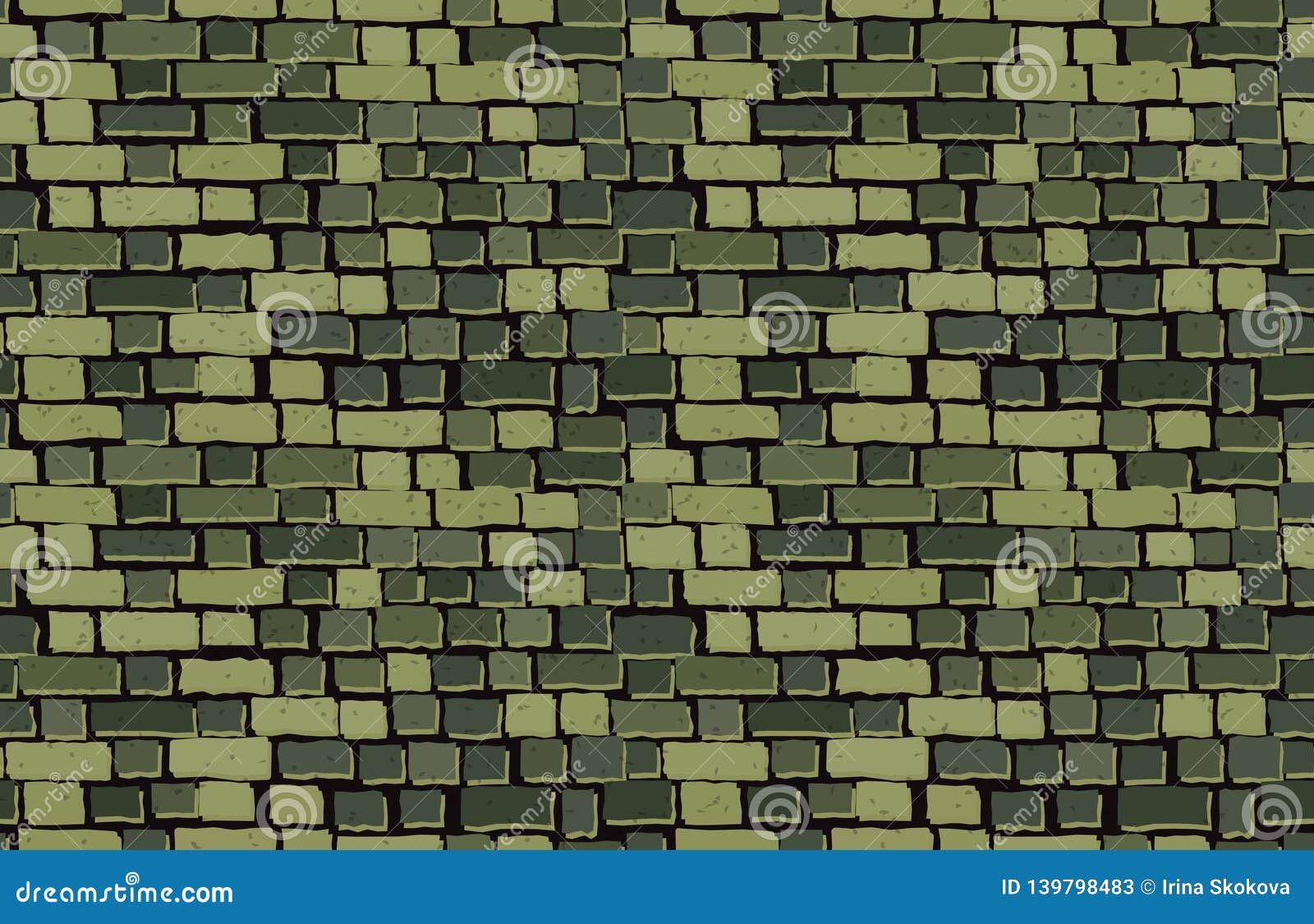 Vector Khaki Brick Wall Background. Seamless Texture Stock Image ...