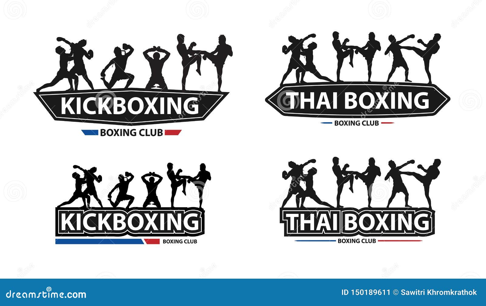Vector Kickboxing Illustration With Hand Lettering | CartoonDealer.com ...