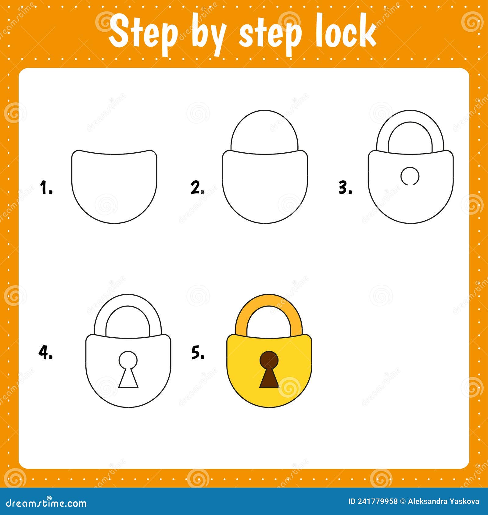 Drawing Tutorial for Door Lock Stock Vector - Illustration of ...
