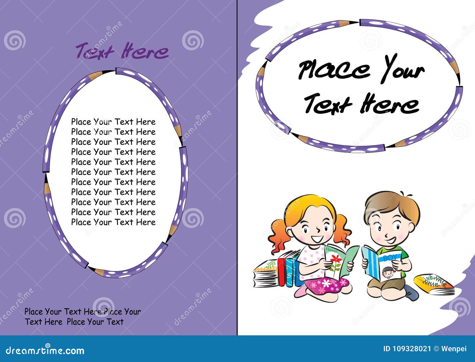 Vector kids book cover stock illustration. Illustration of kids - 109328021