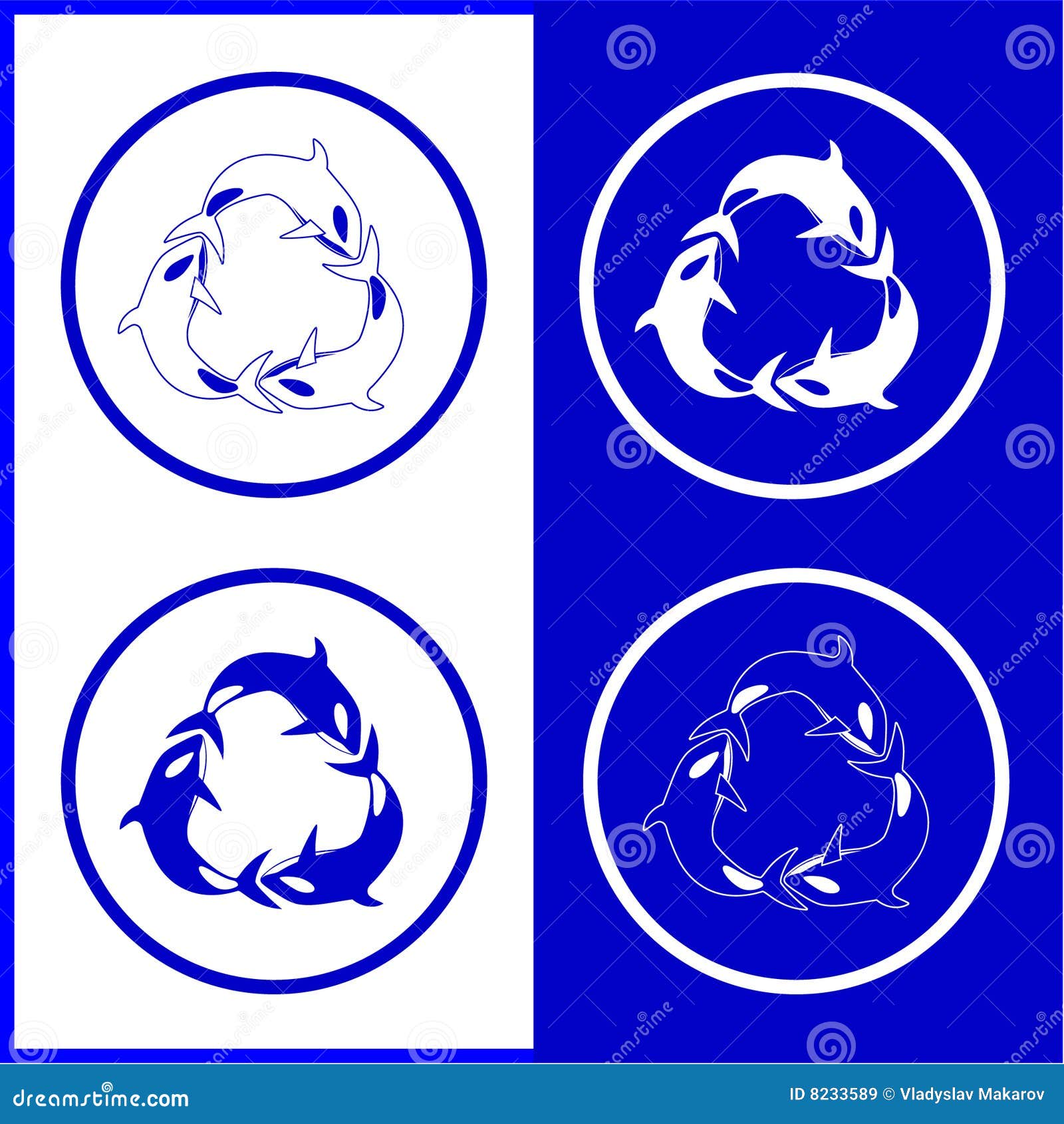 A Set Of Whale Icons. Blue Whale Symbol Collection Isolated On White ...