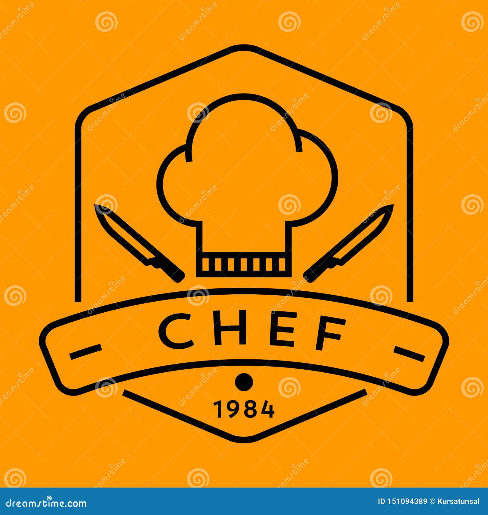 Vector Kitchen Chef Icon with Linear Style Stock Vector - Illustration ...