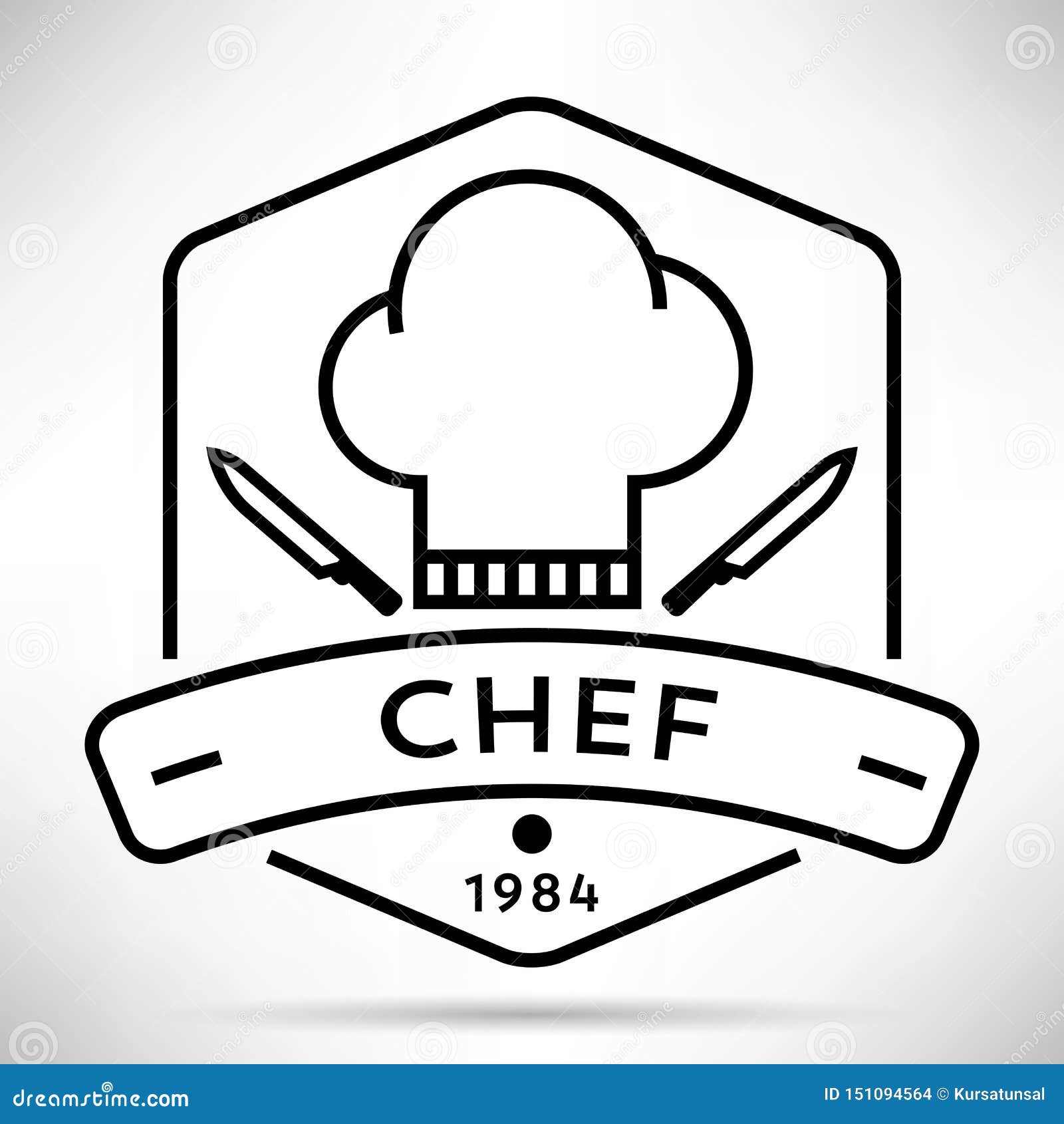Vector Kitchen Chef Icon with Linear Style Stock Vector - Illustration ...