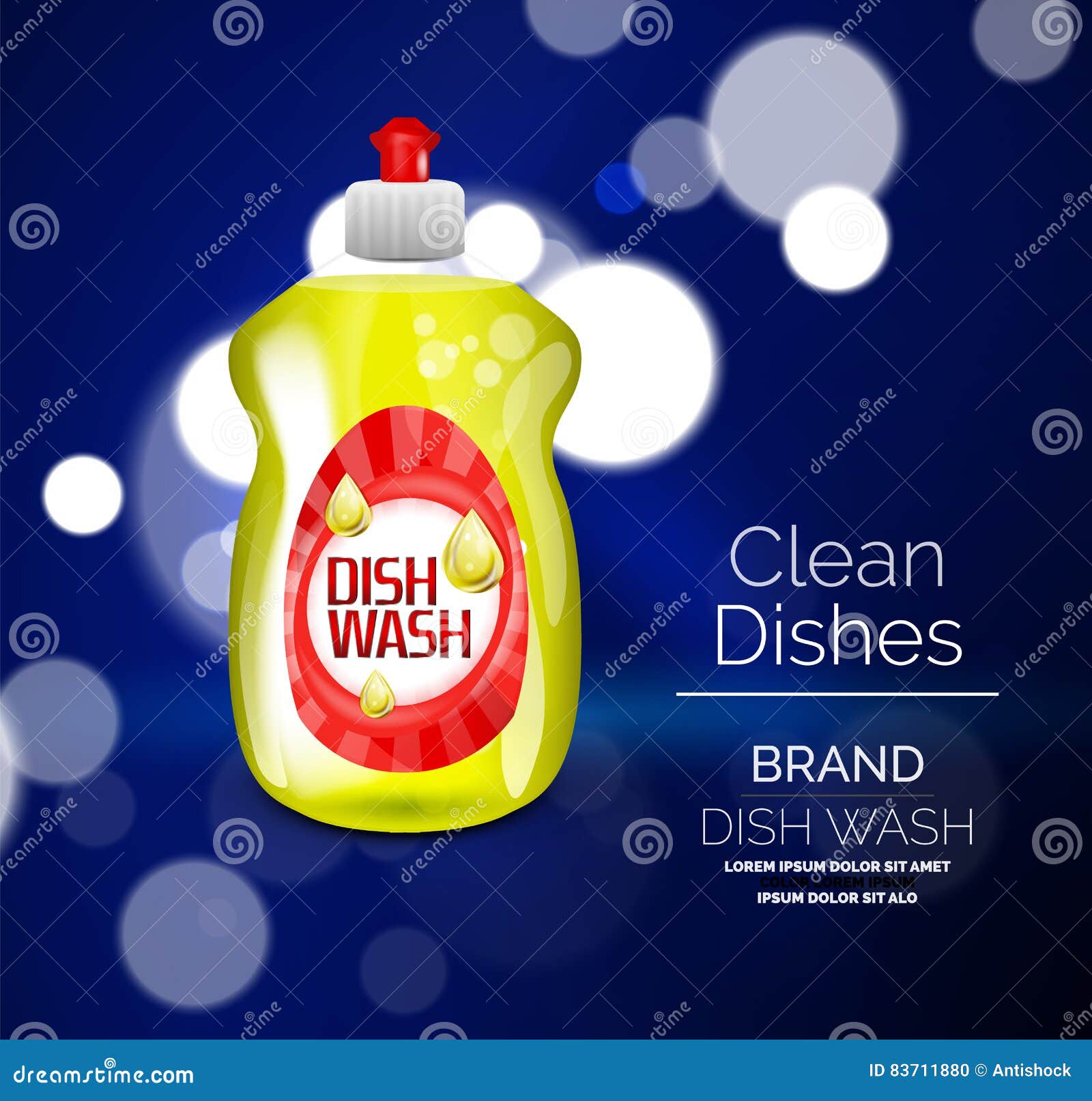 Vector Kitchen Dish Wash Ad Product Package Stock Illustration ...