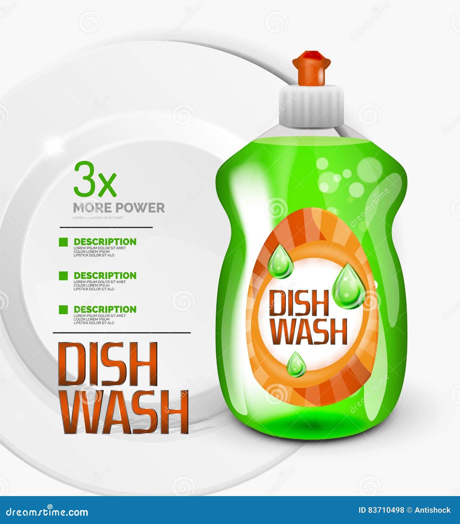 Vector Kitchen Dish Wash Ad Product Package Stock Illustration ...