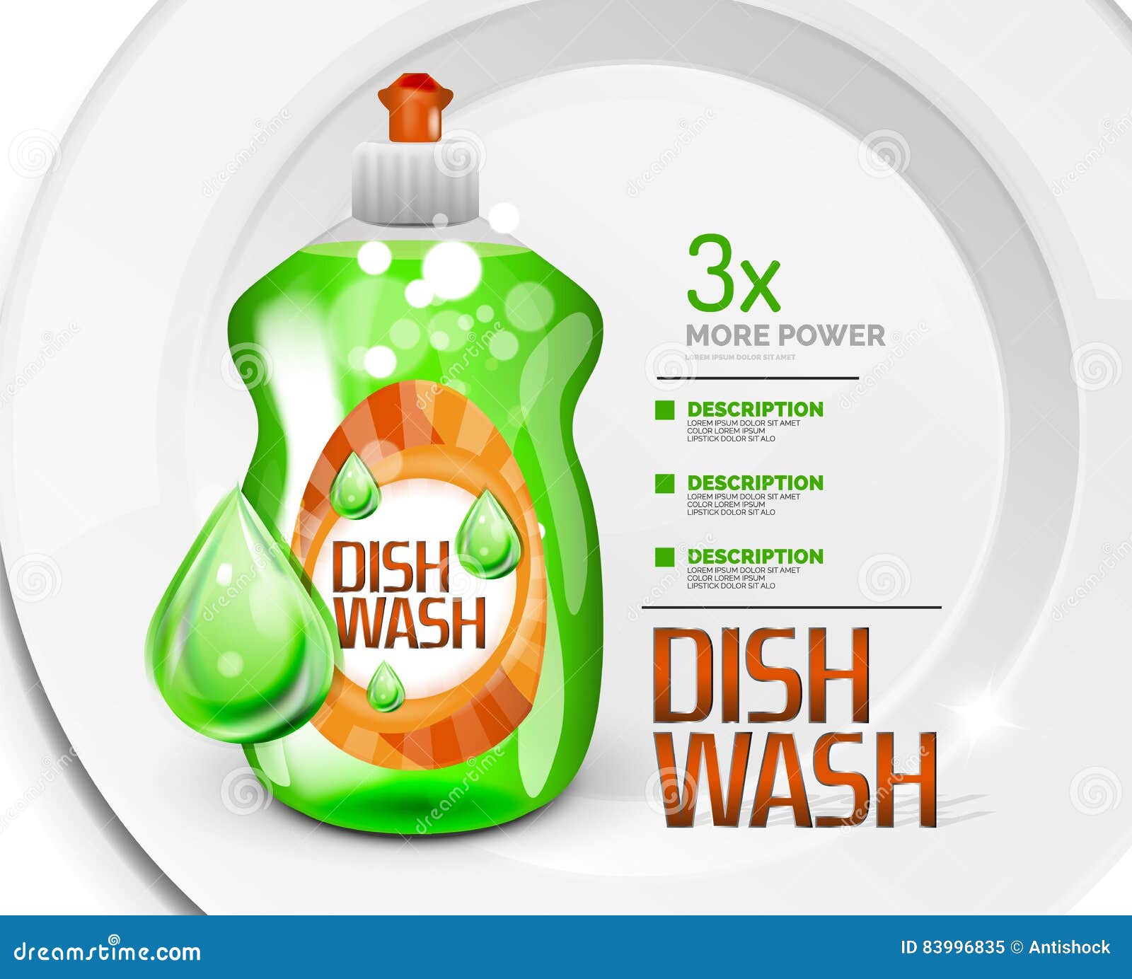 Vector Kitchen Dish Wash Ad Product Package Stock Illustration ...