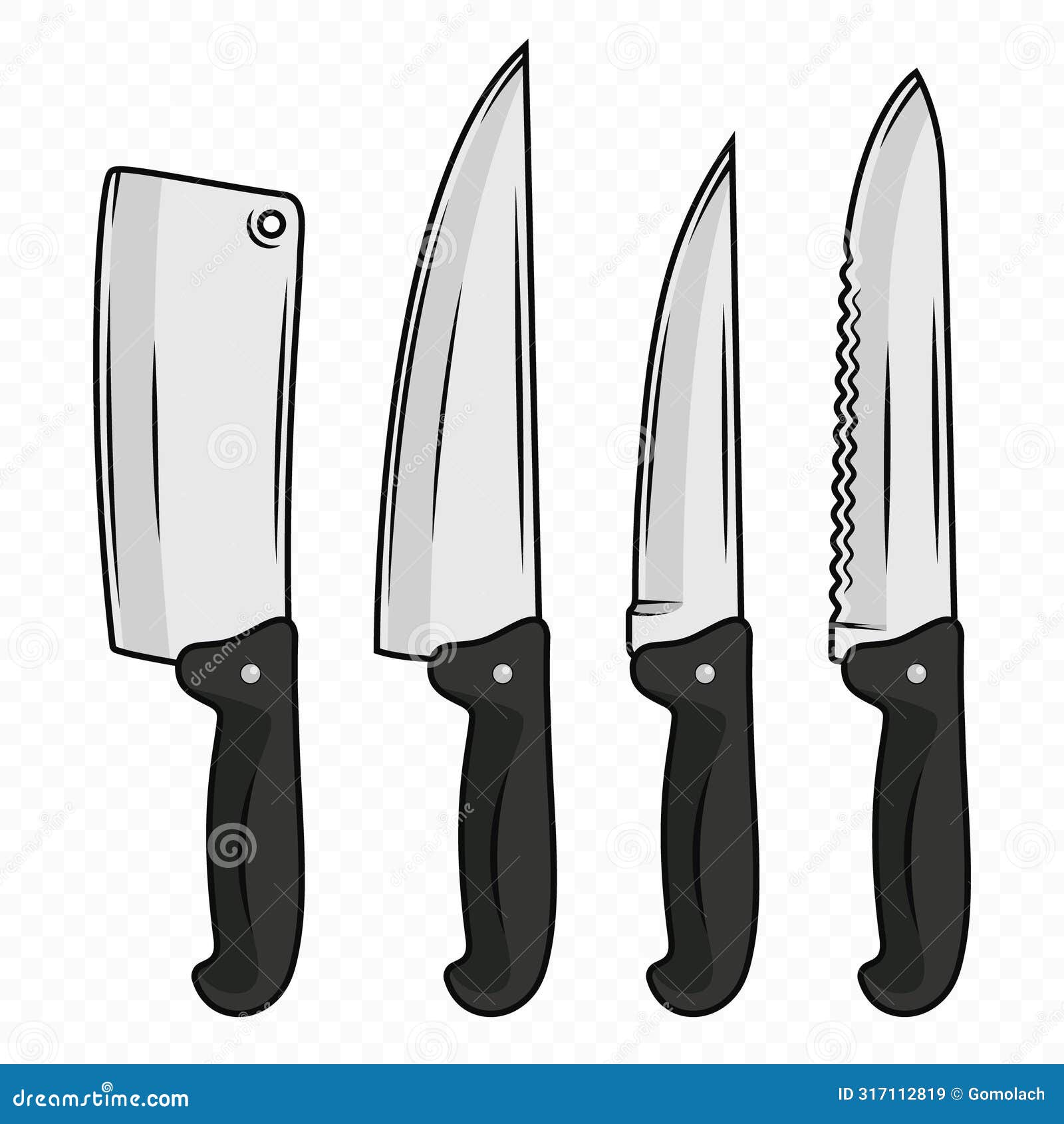 Vector Kitchen Knife Icon Set, Isolated. Various Kitchen Knives Design ... Vector Kitchen Knife Icon Set, Isolated. Various Kitchen Knives Design ...