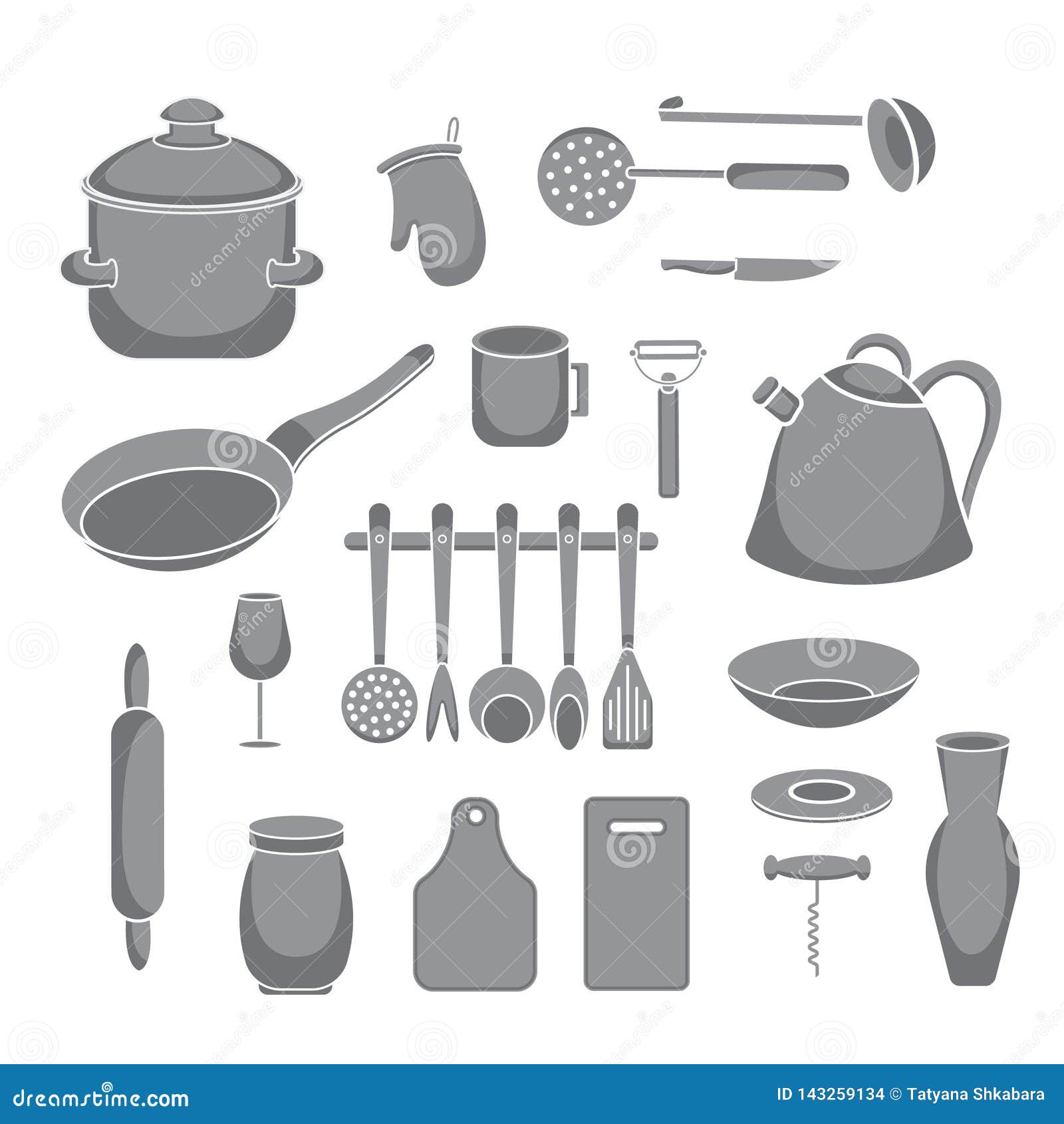 Vector Kitchen Tools Set. Kitchenware Collection Stock Vector ...