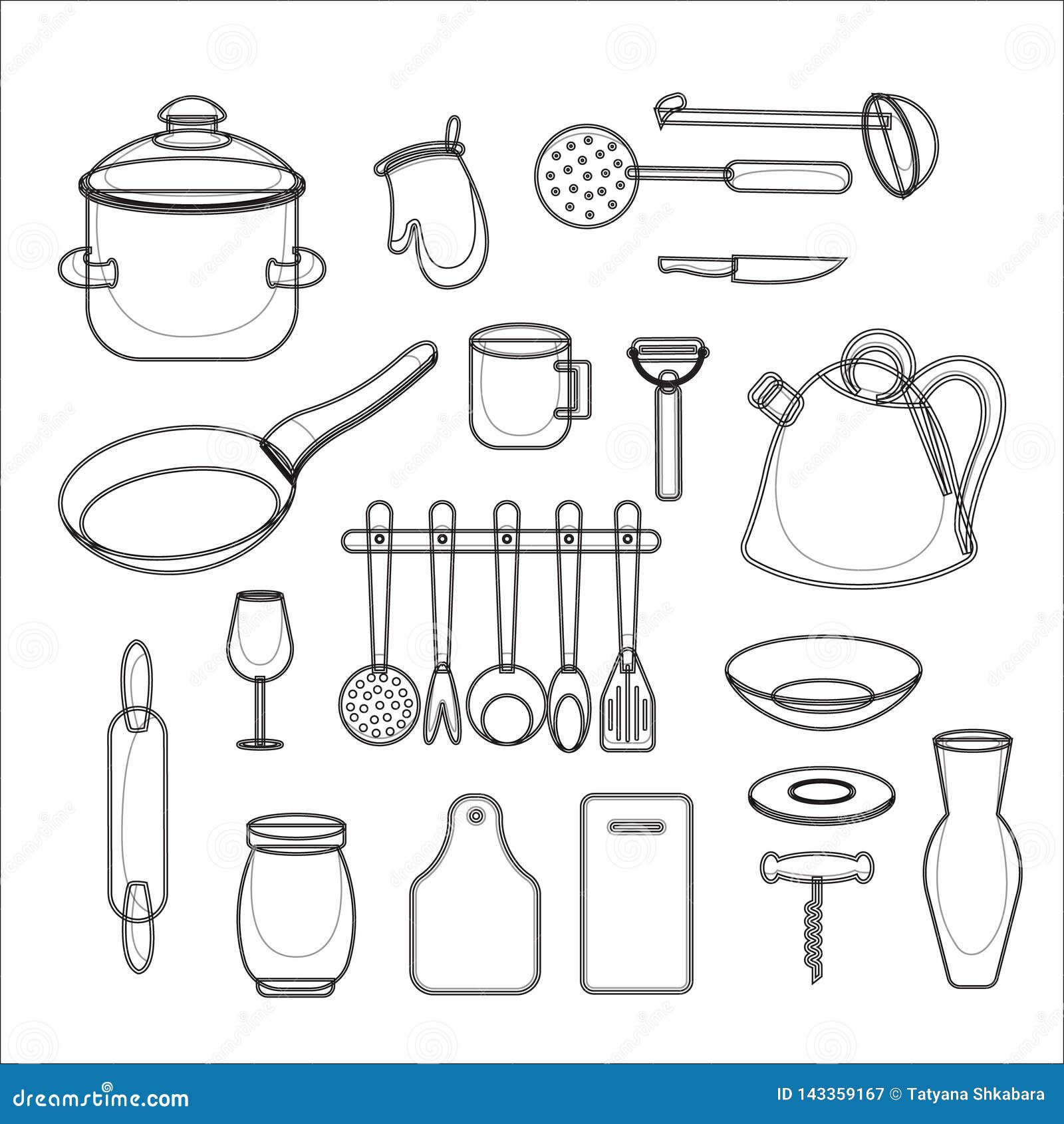 Vector Kitchen Tools Set. Kitchenware Collection Stock Vector ...