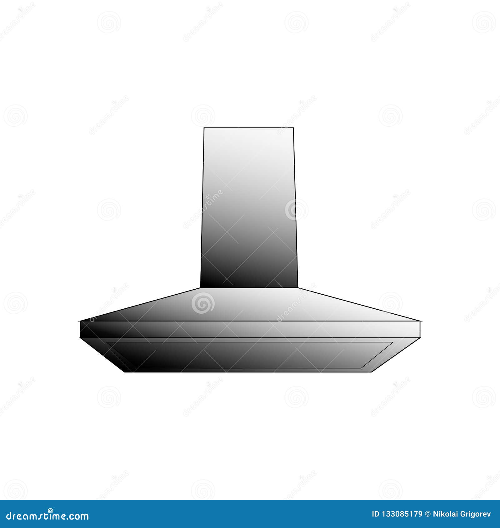 Vector Kitchen Ventilation Illustration on a White Background Stock ...