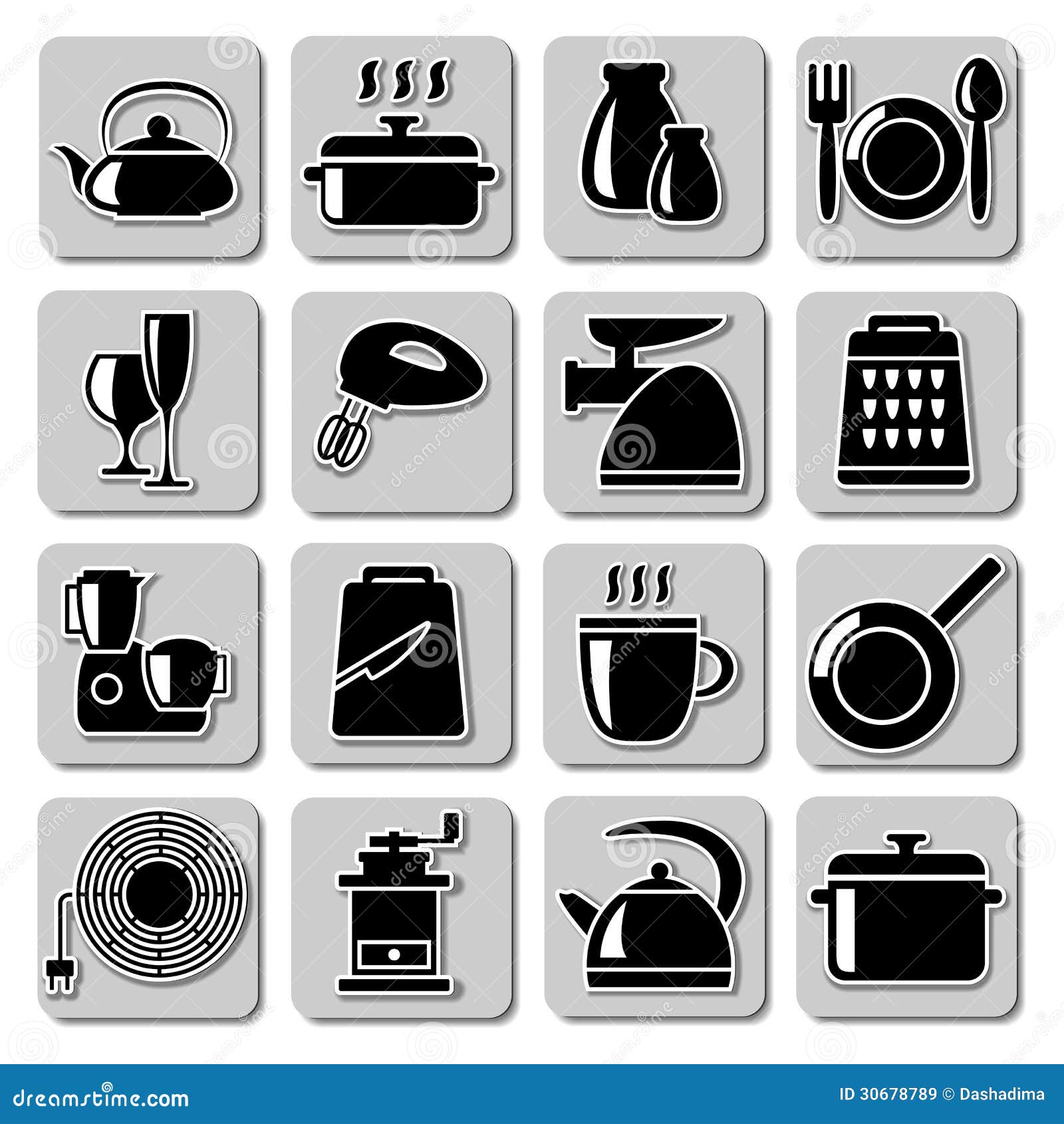 Vector kitchenware icons stock vector. Illustration of range - 30678789