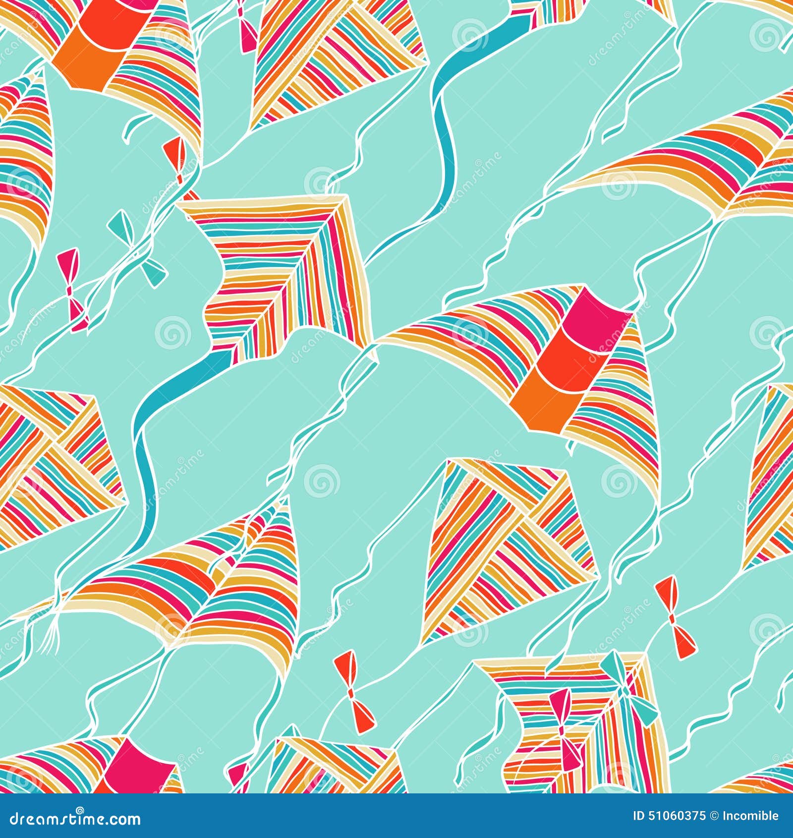 Vector Kites for Your Design. Seamless Pattern Stock Vector ...