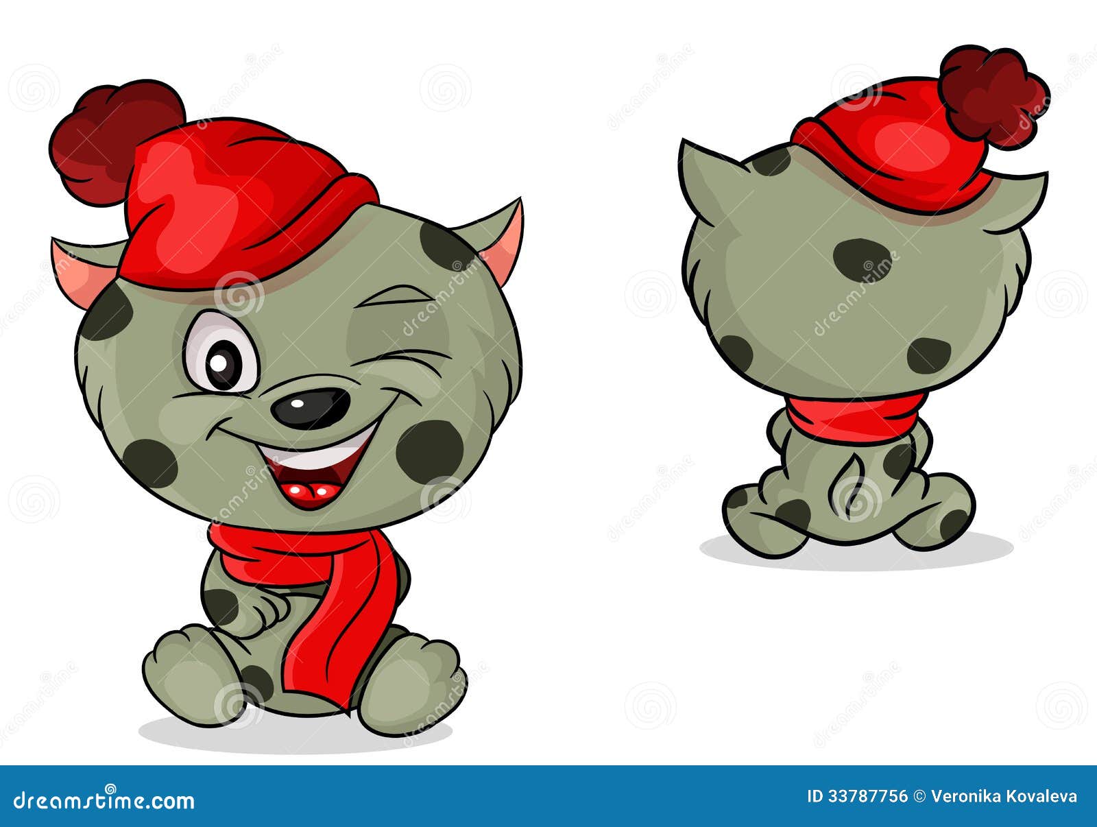 Vector kitten in a cap stock vector. Illustration of domestic - 33787756